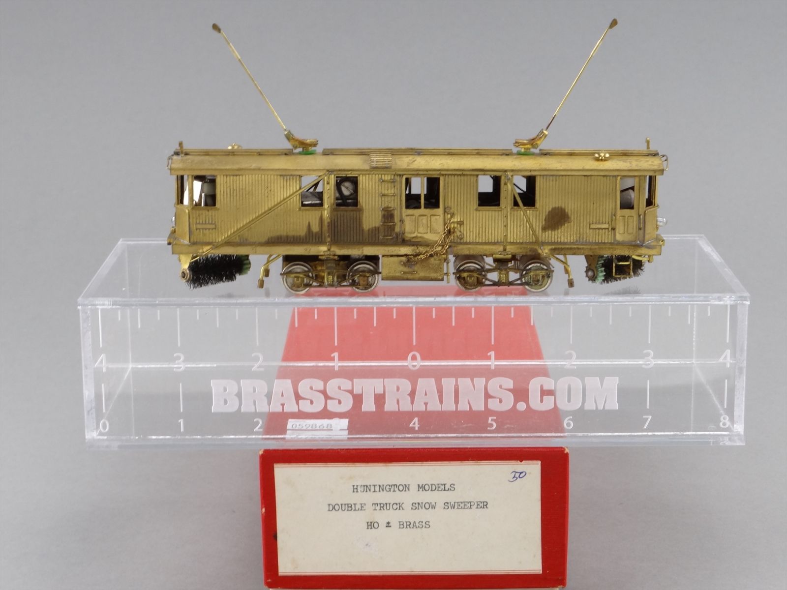 HO Brass Model Train - Huntington Powered Double Truck Street Sweeper