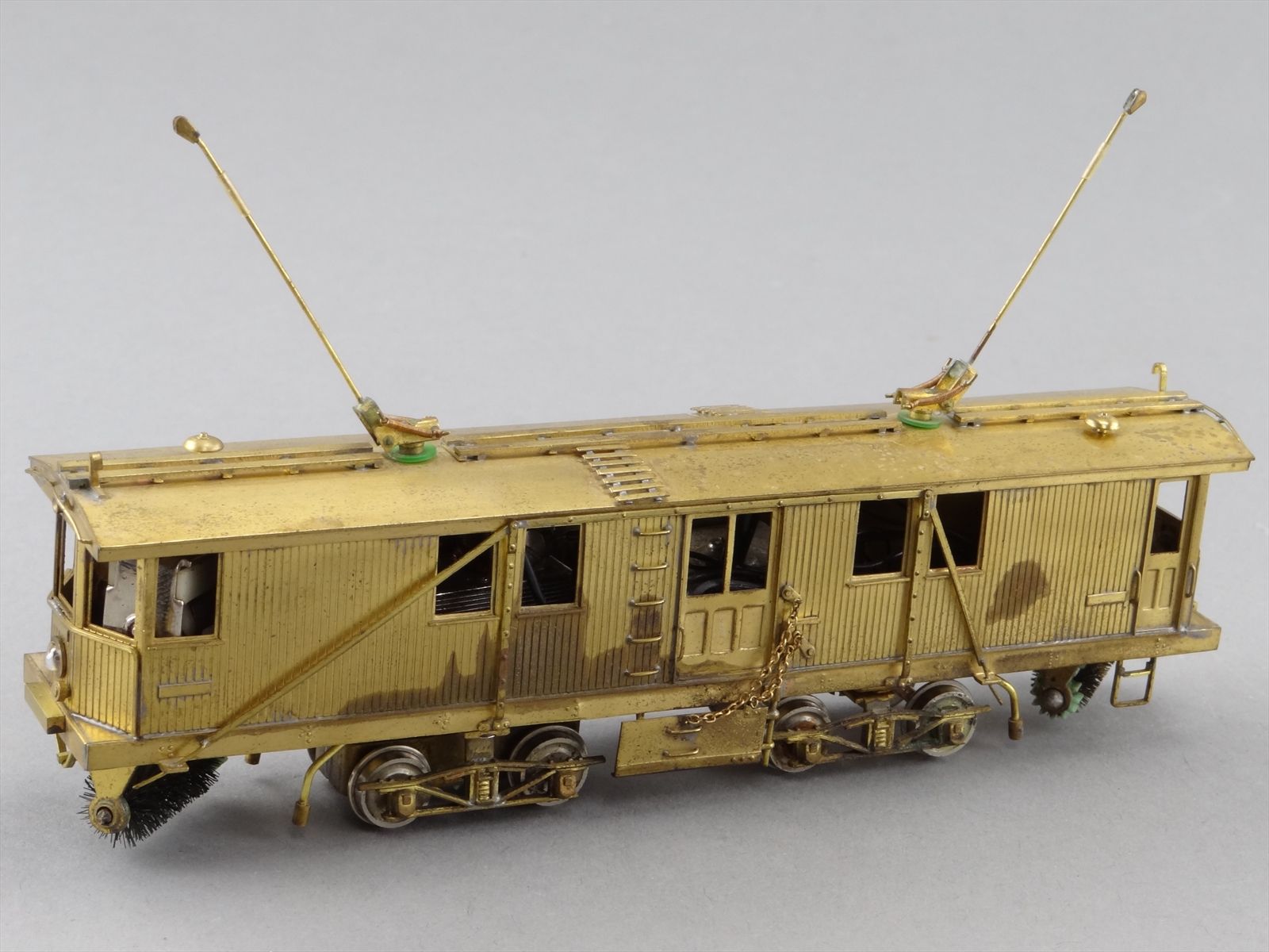 HO Brass Model Train - Huntington Powered Double Truck Street Sweeper