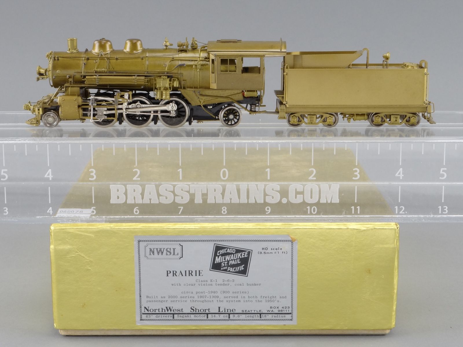 HO Brass Model Train - NWSL Milwaukee Road 2-6-2 Prairie K-1