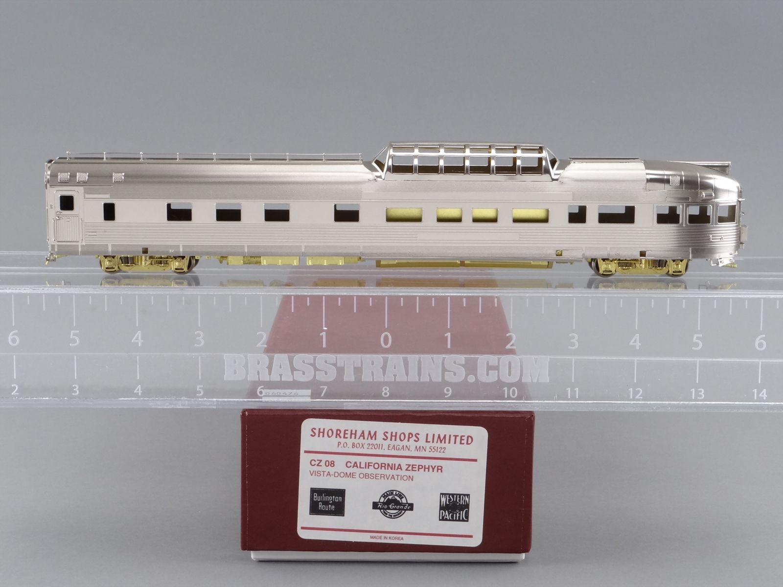 HO Brass SSL CZ08 Shoreham Shops CB&Q California Zephyr Passenger Vista ...