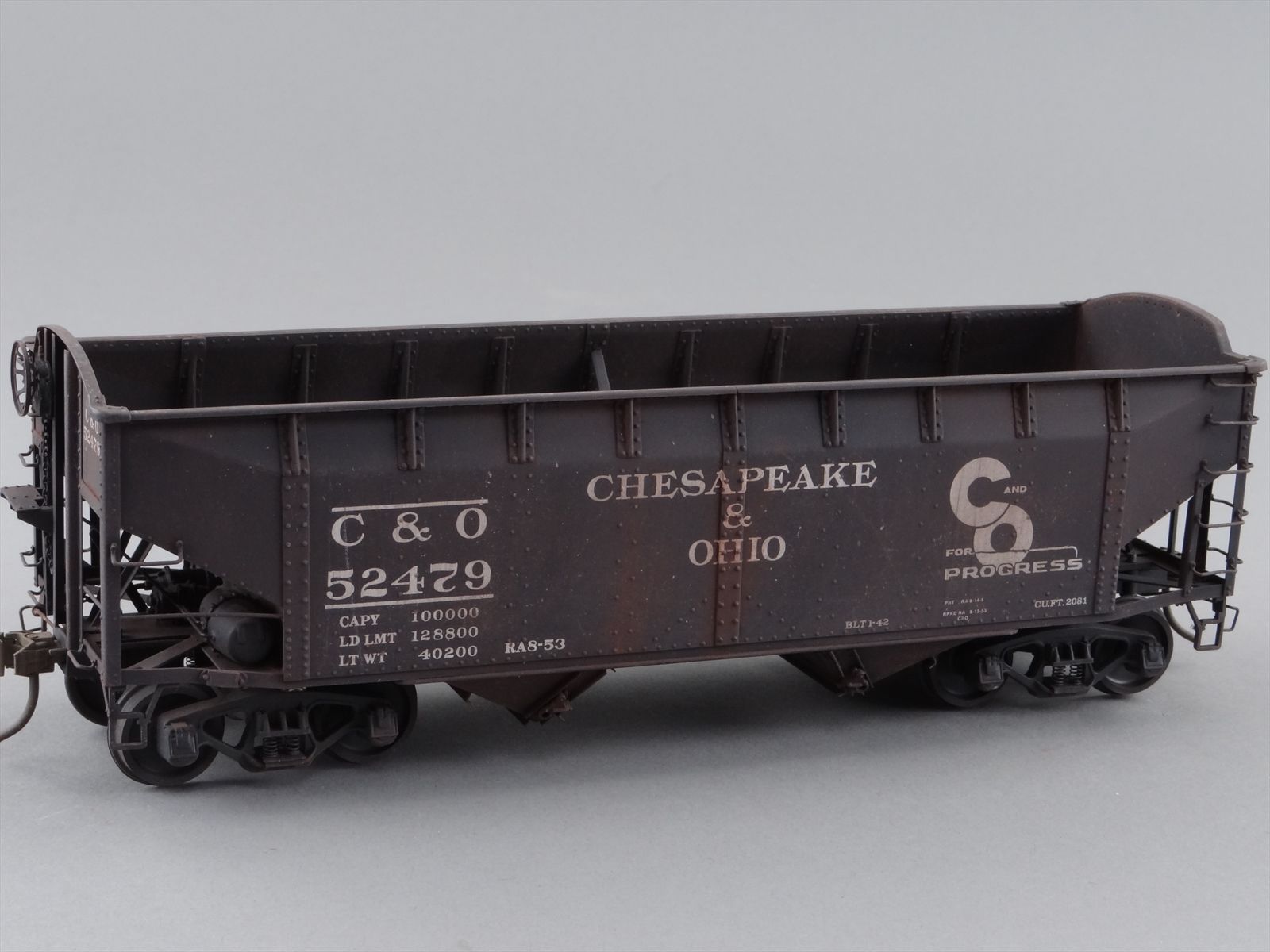 O 2-Rail Brass RYM Rich Yoder Models C&O Chesapeake & Ohio 50-Ton Twin ...