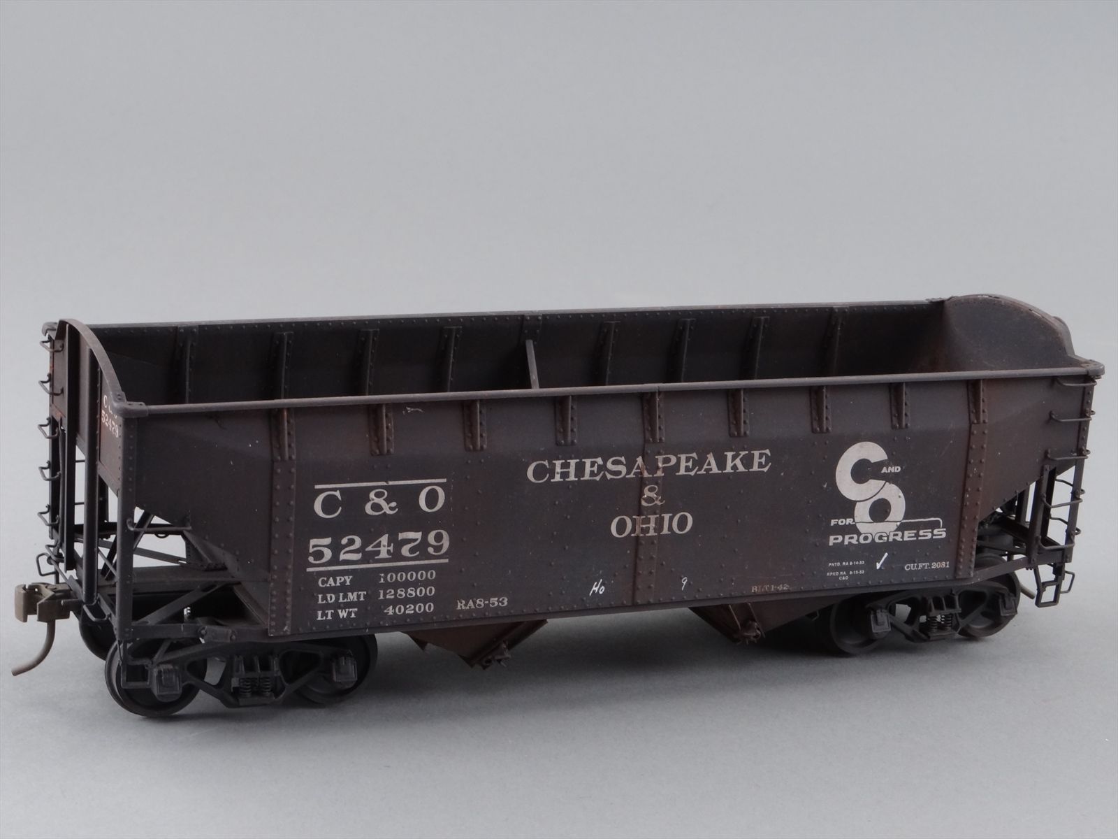 O 2-Rail Brass RYM Rich Yoder Models C&O Chesapeake & Ohio 50-Ton Twin ...