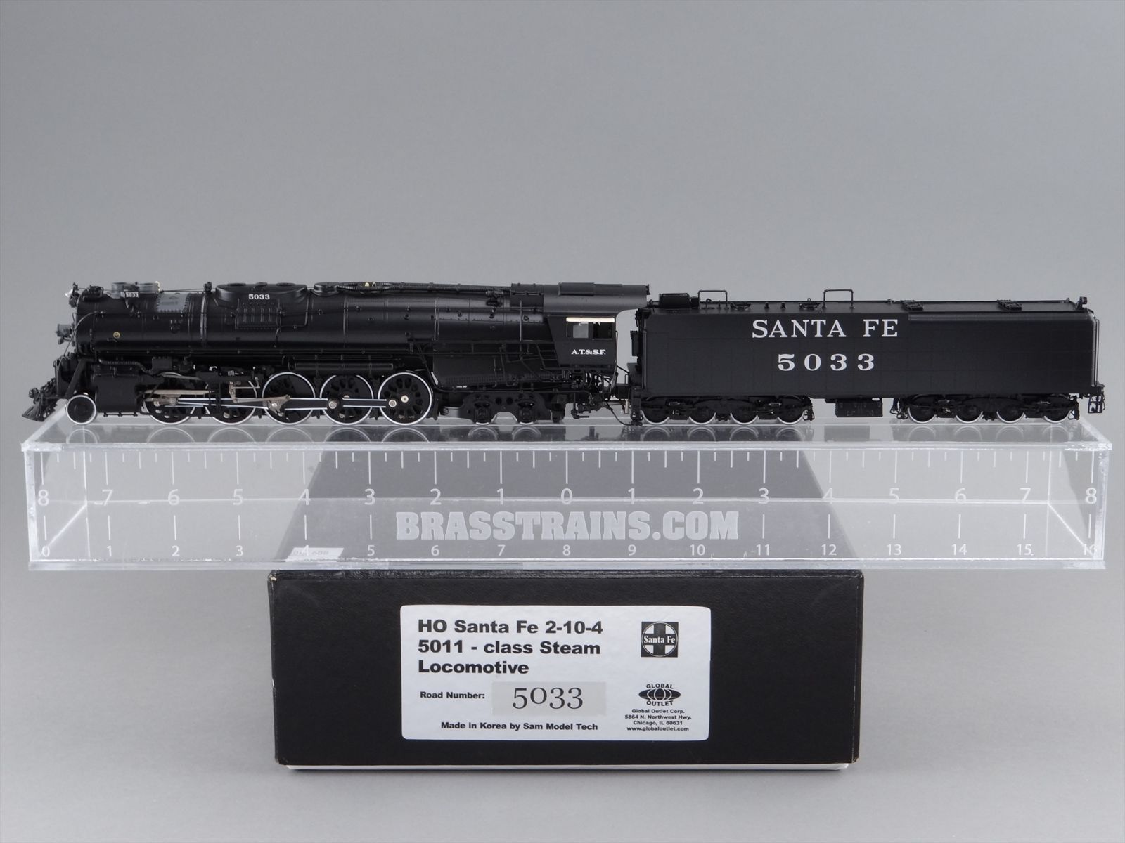 HO Brass Model Train - Global Oulet AT&SF Santa Fe 2-10-4 Steam #5033 ...