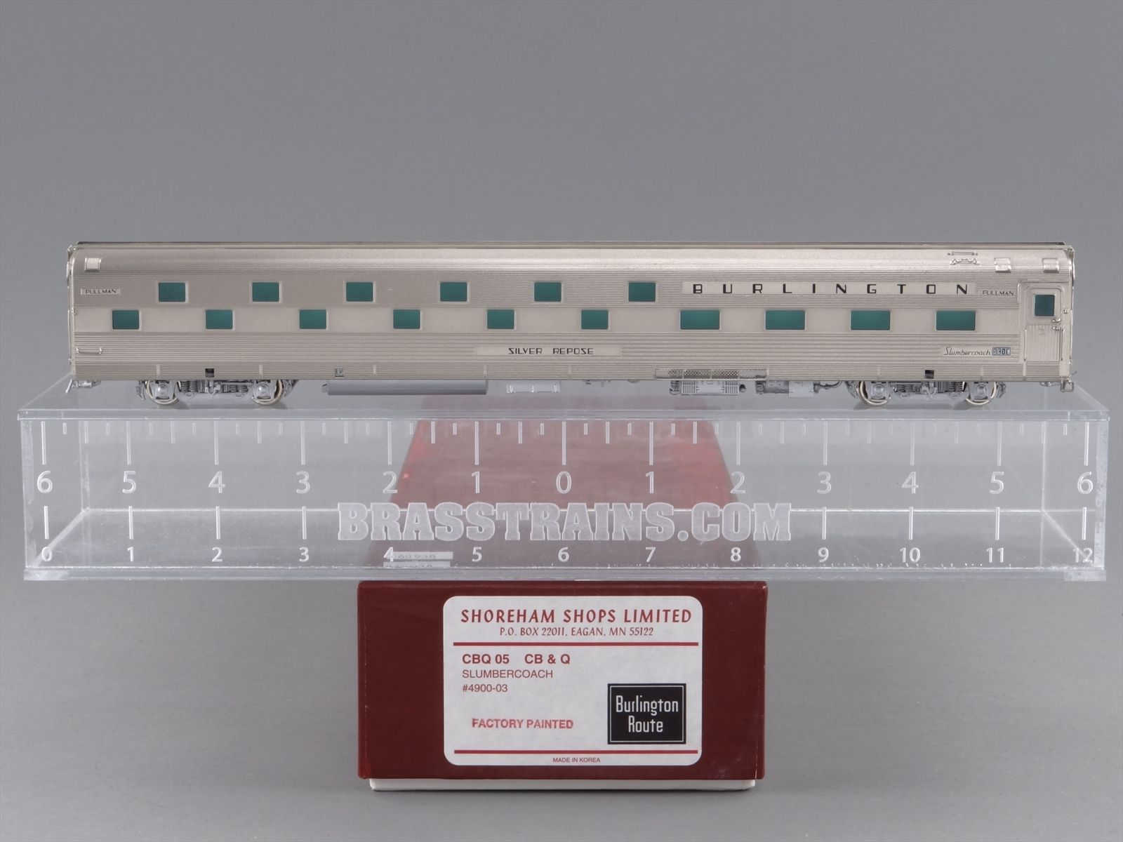 HO Brass Passenger SSL Shoreham Shops CBQ05 CB&Q Burlington ...