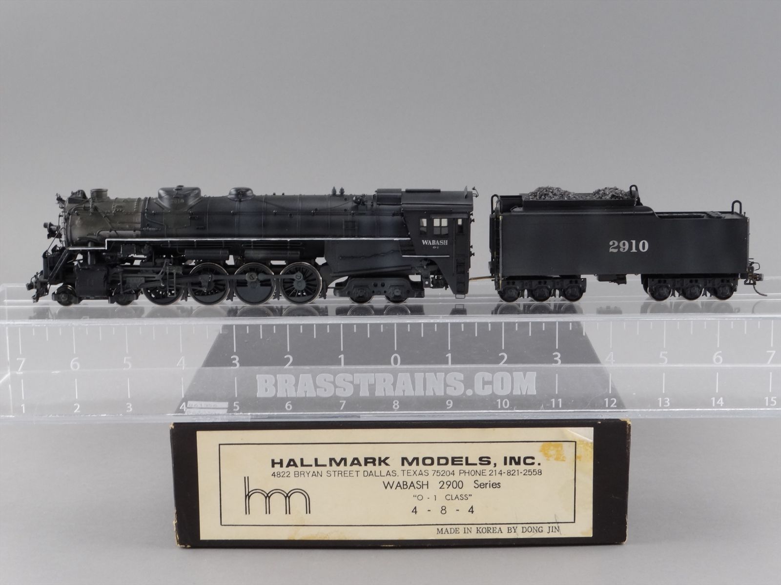 HO Brass Model Train - Hallmark Wabash 4-8-4 O-1 Steam Loco #2910 - Custom