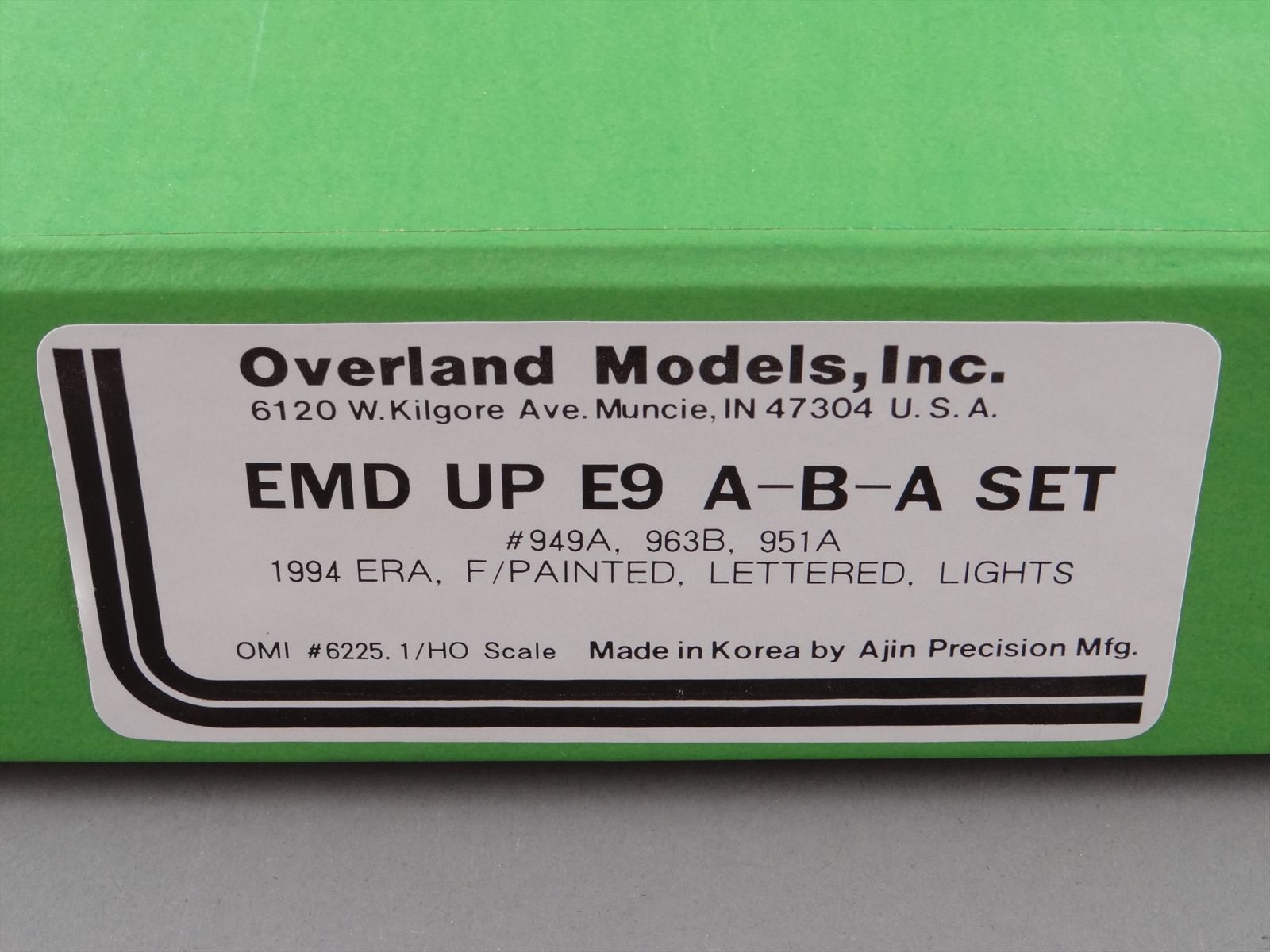 HO Brass Model Train - OMI #6225.1 Overland UP Union Pacific ABA E9 ...