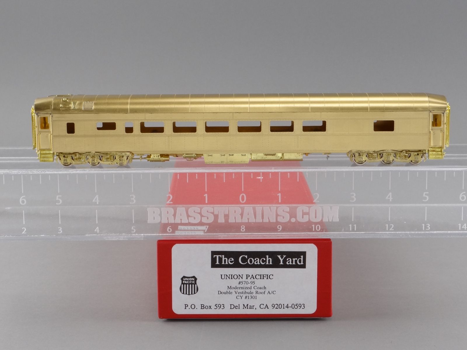 HO Brass TCY 1301 Coach Yard UP Union Pacific Modernized Coach #570-95