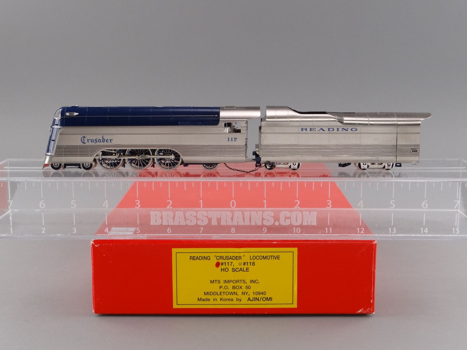 HO Brass Model Train - MTS Imports Reading Crusader 4-6-2 #117 Locomotive