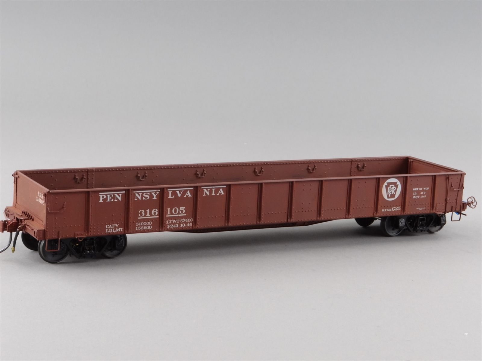 O 2-Rail Brass RYM RY Rich Yoder PRR 46' Steel Mill Gondola #316105 ...