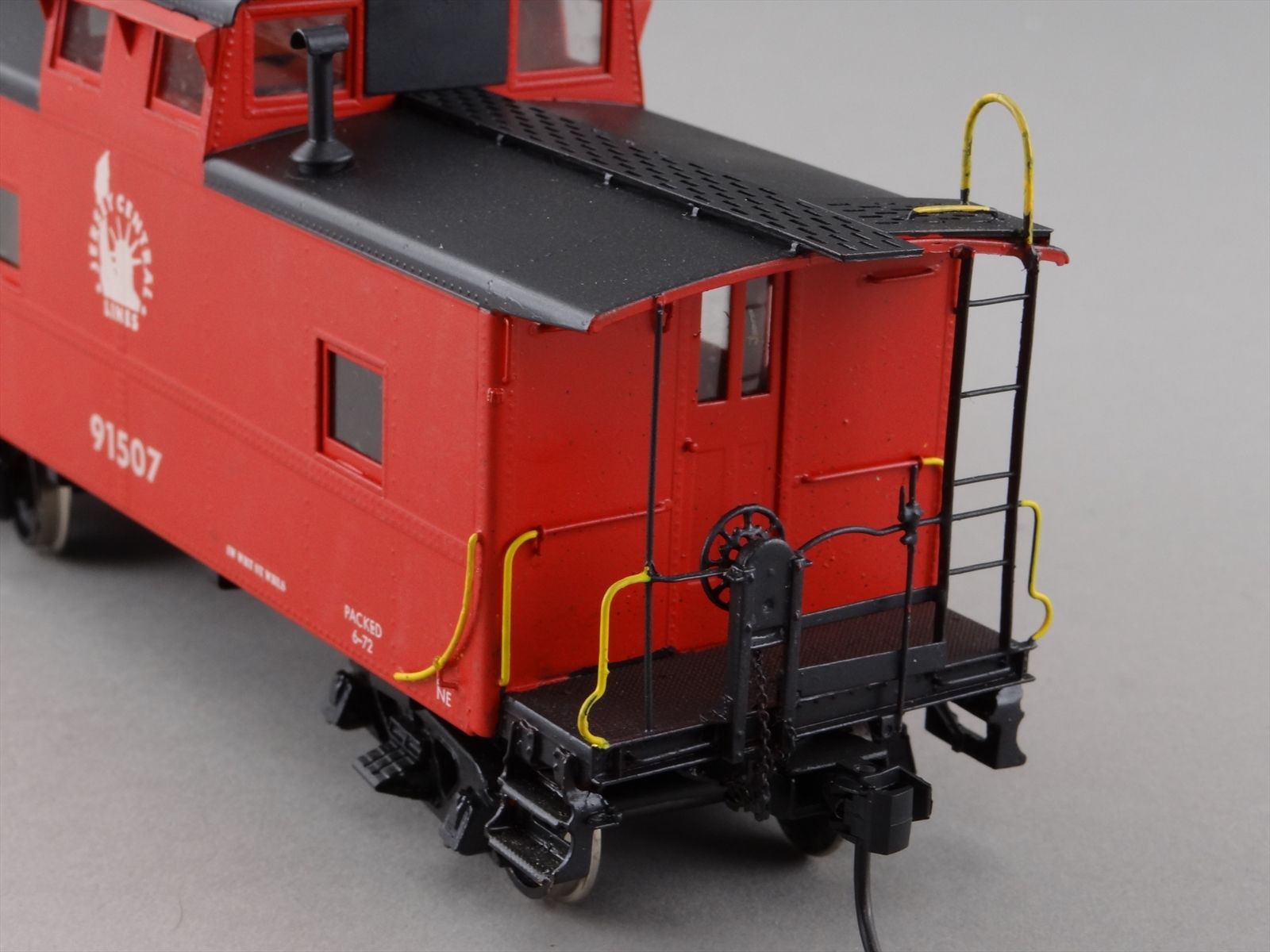 O 2-Rail Brass OMI 0722 Overland CNJ Central of New Jersey NE Steel Caboose #91507 - 1988 Run