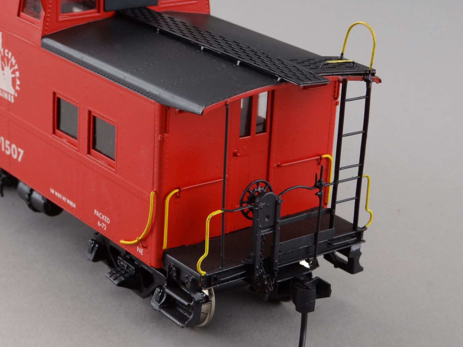 O 2-Rail Brass OMI 0722 Overland CNJ Central of New Jersey NE Steel Caboose #91507 - 1988 Run