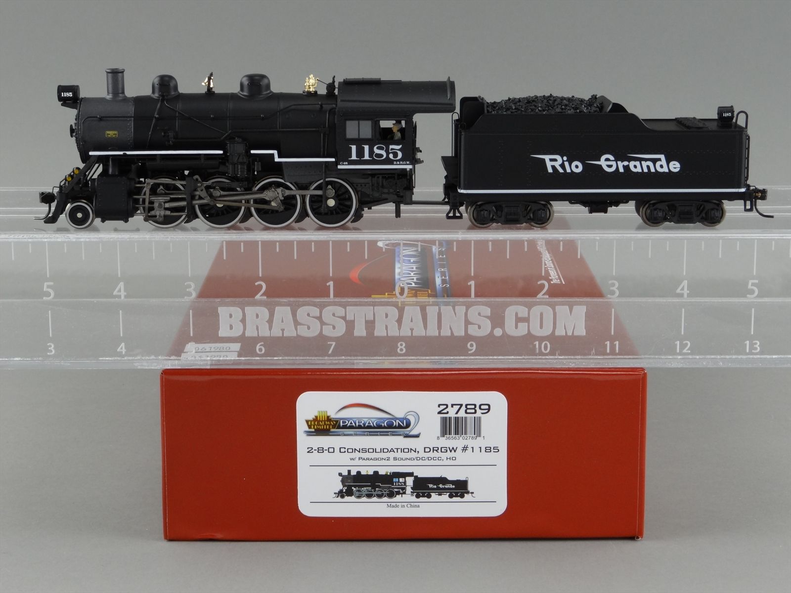 HO Scale BLI-2789 2-8-0 Consolidation, D&RGW #1185, Paragon2 Sound/DC/DCC