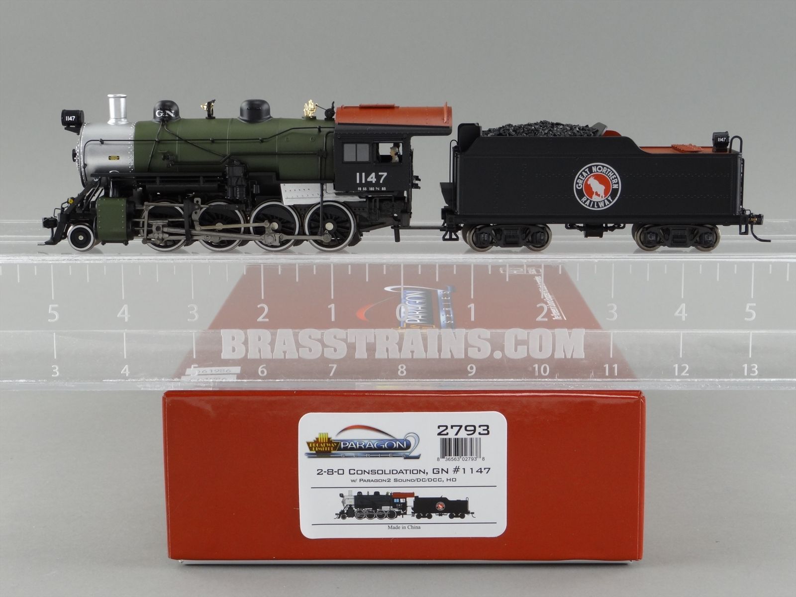 HO Scale BLI-2793 2-8-0 Consolidation, GN #1147, Paragon2 Sound/DC/DCC