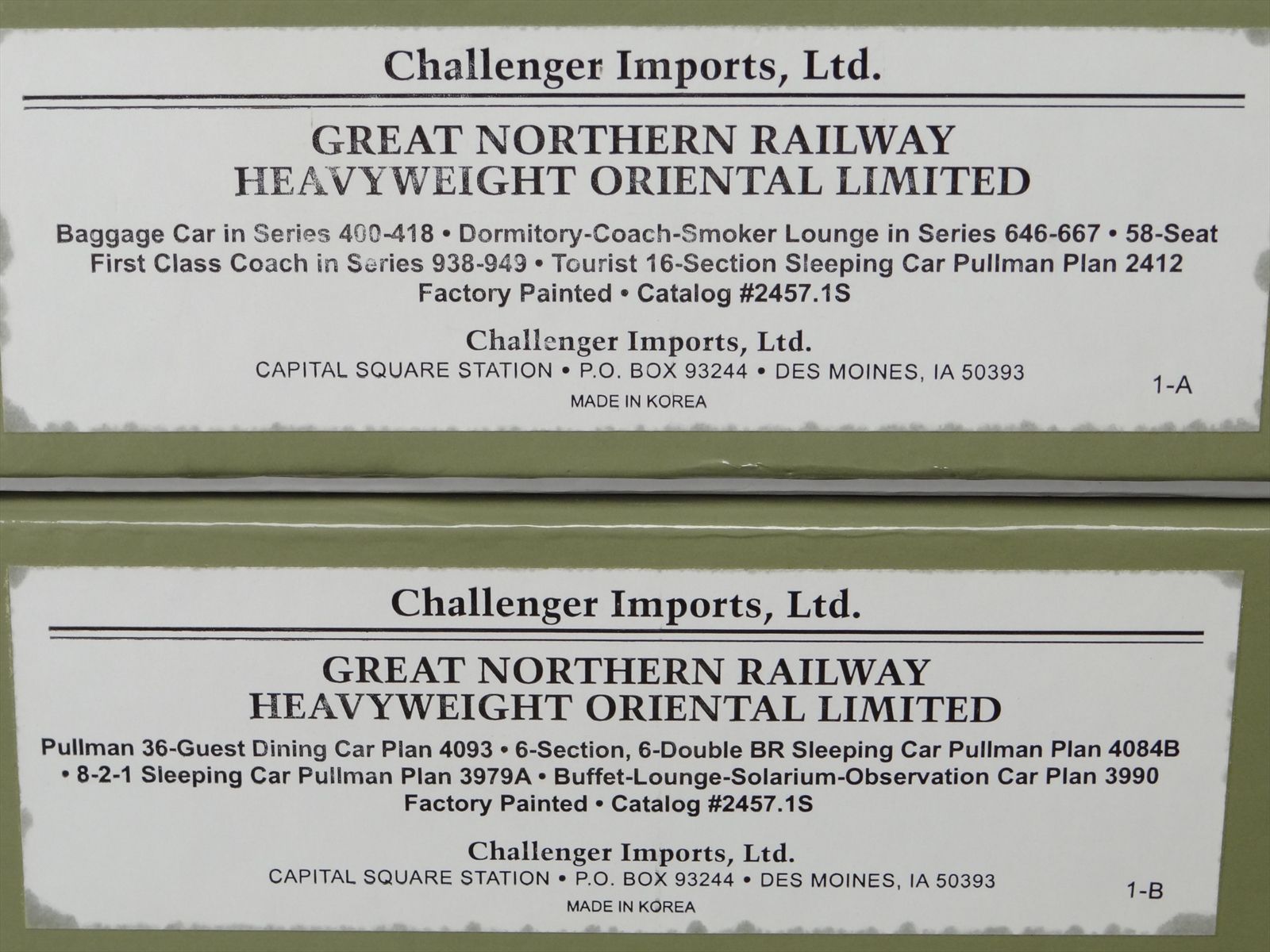 HO Brass Model Trains - CIL 2457.1S Challenger GN Oriental Limited 8 ...