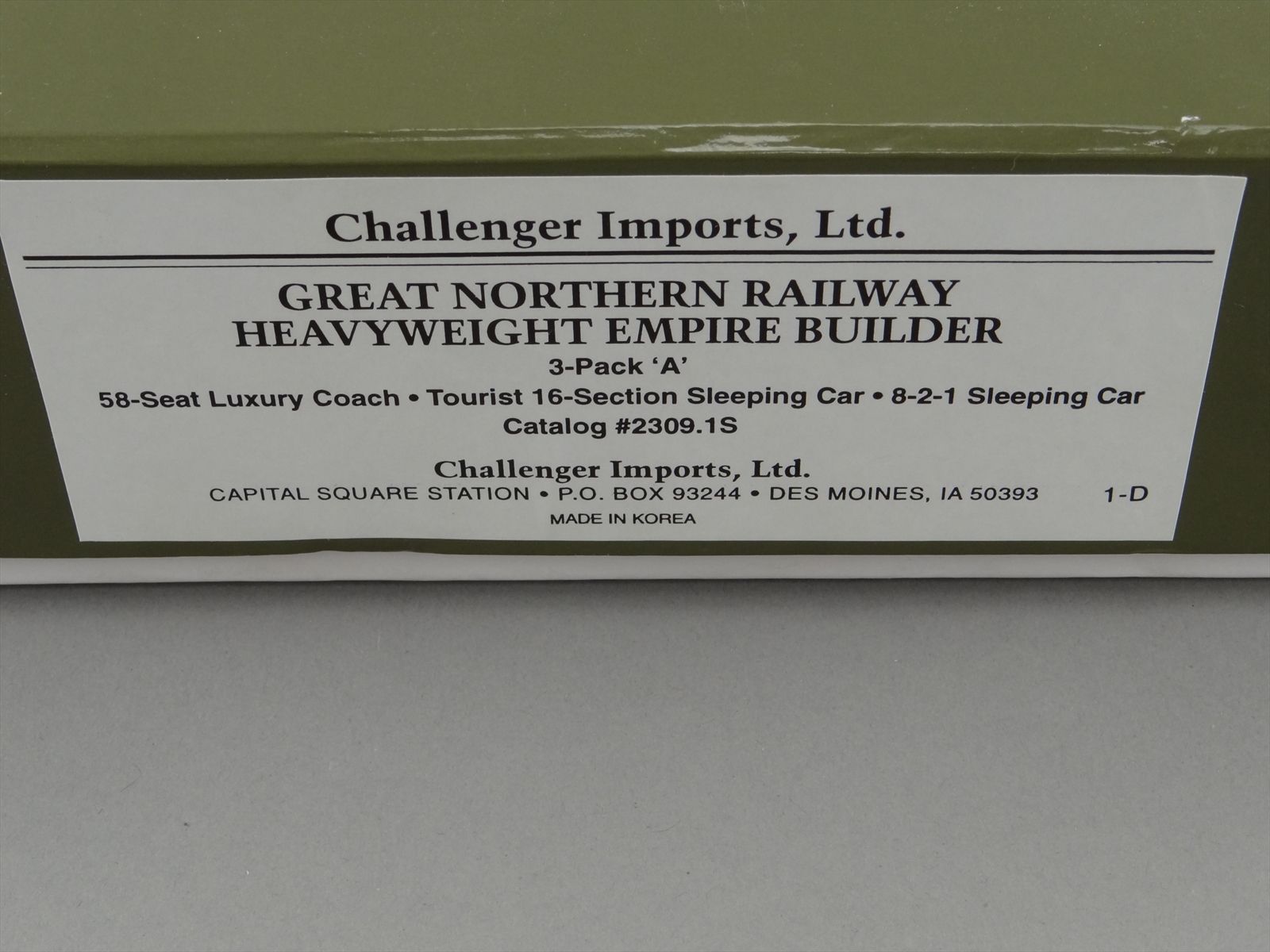 HO Brass CIL 2309.1S Challenger GN Great Northern Hwt Empire Builder 3 ...