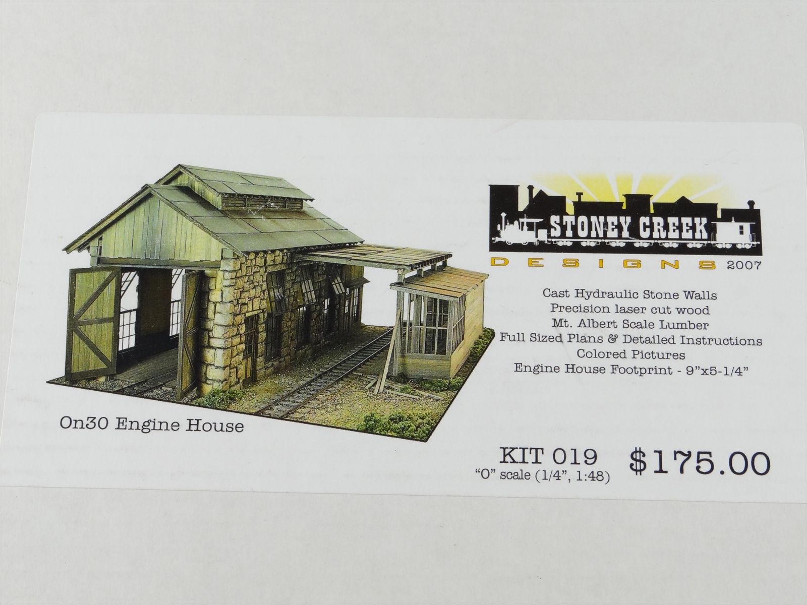 1/4" Scale O / On3 Stoney Creek Designs Craftsman Kit #019 - On30 ...