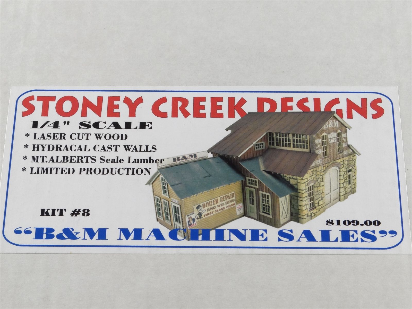 1/4" Scale O / On3 Stoney Creek Designs Craftsman Kit #8 - B&M Machine ...