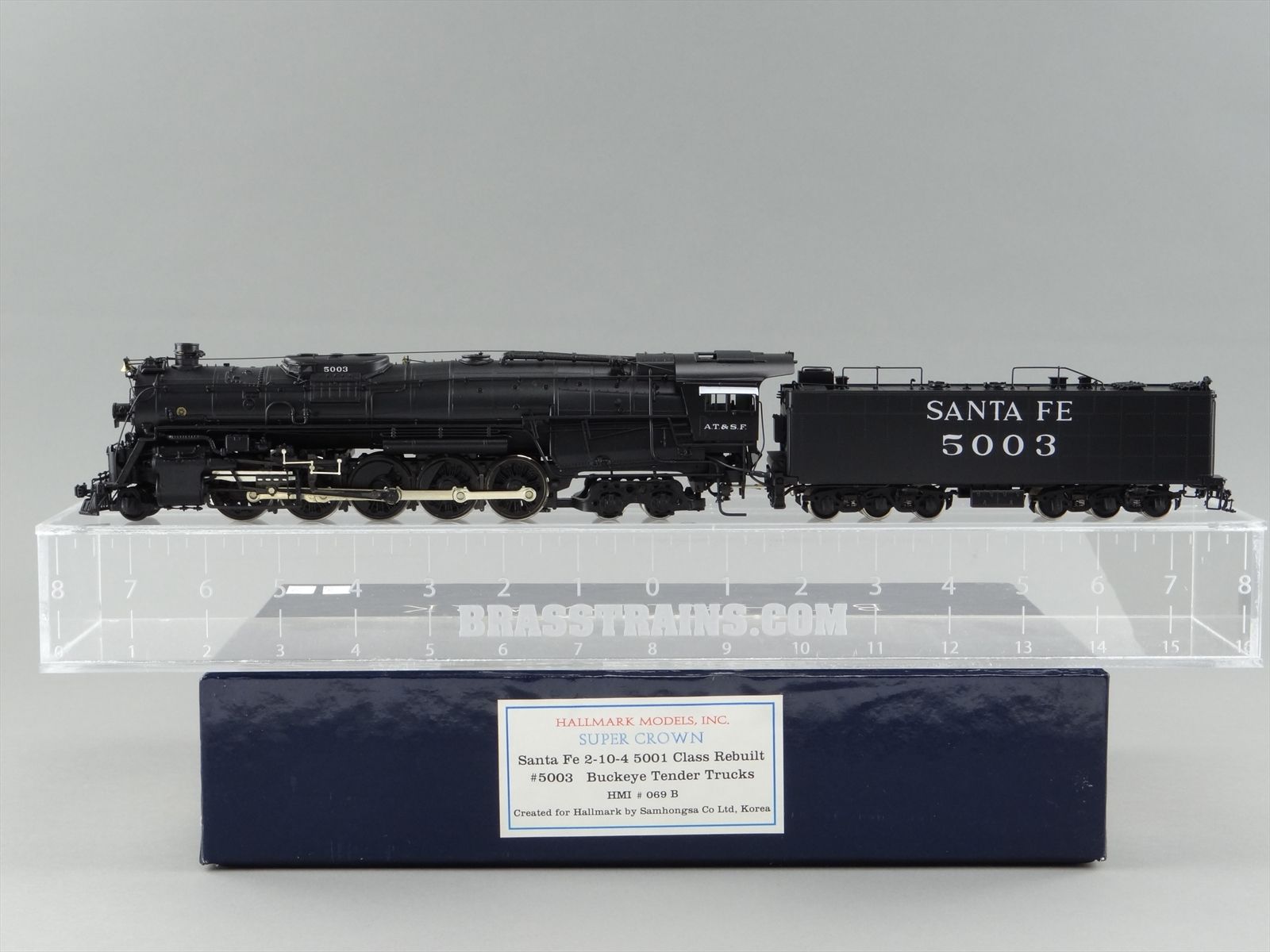 HO Brass Hallmark Super Crown 069B ATSF Santa Fe 2-10-4 #5003 Rebuilt w ...