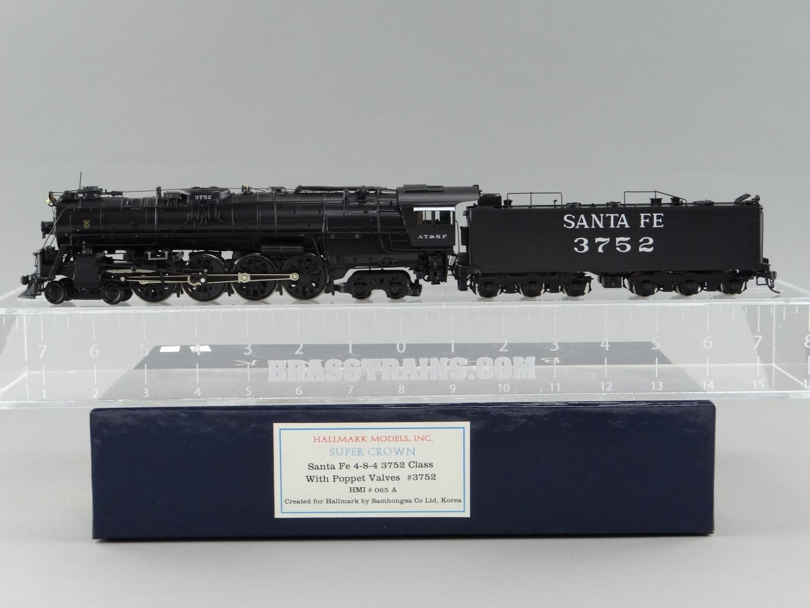 HO Brass Hallmark Super Crown 065A ATSF Santa Fe 4-8-4 #3752 w/ Poppet ...