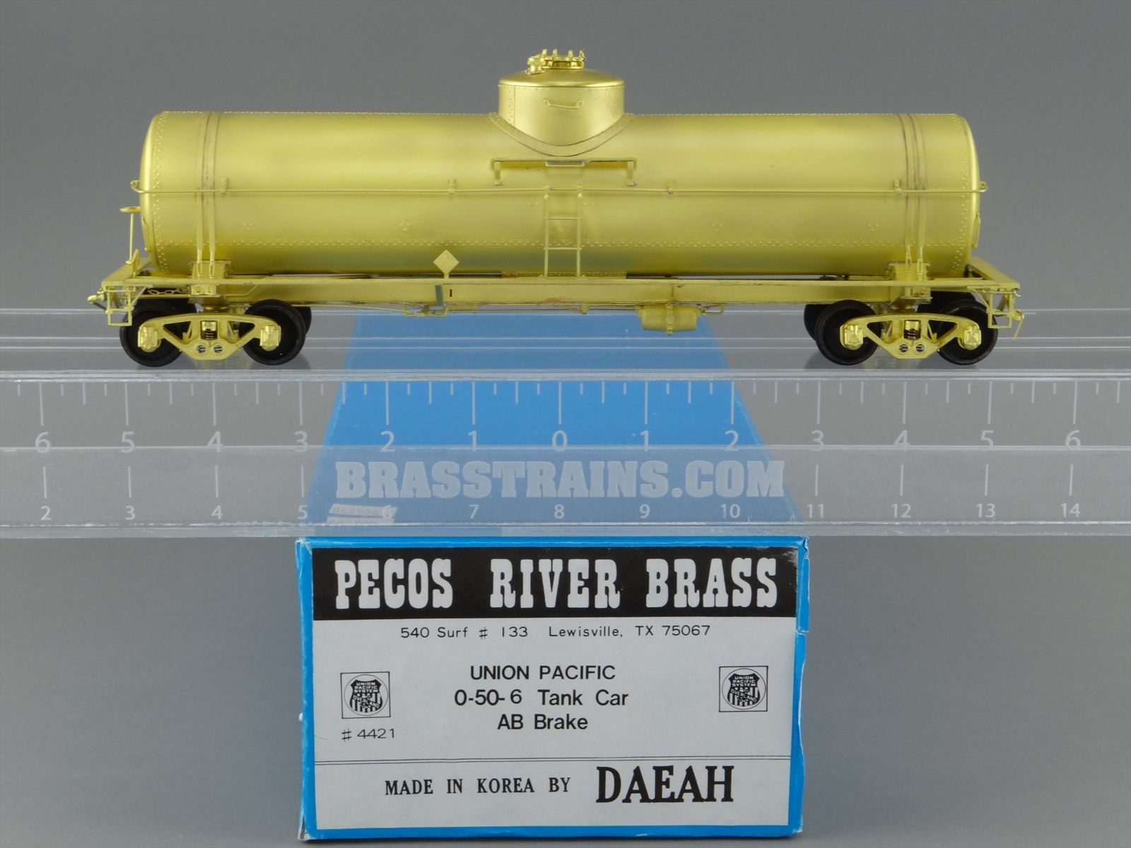 O Scale Pecos River Brass #4421 UP Union Pacific O-50-6 Tank Car AB ...