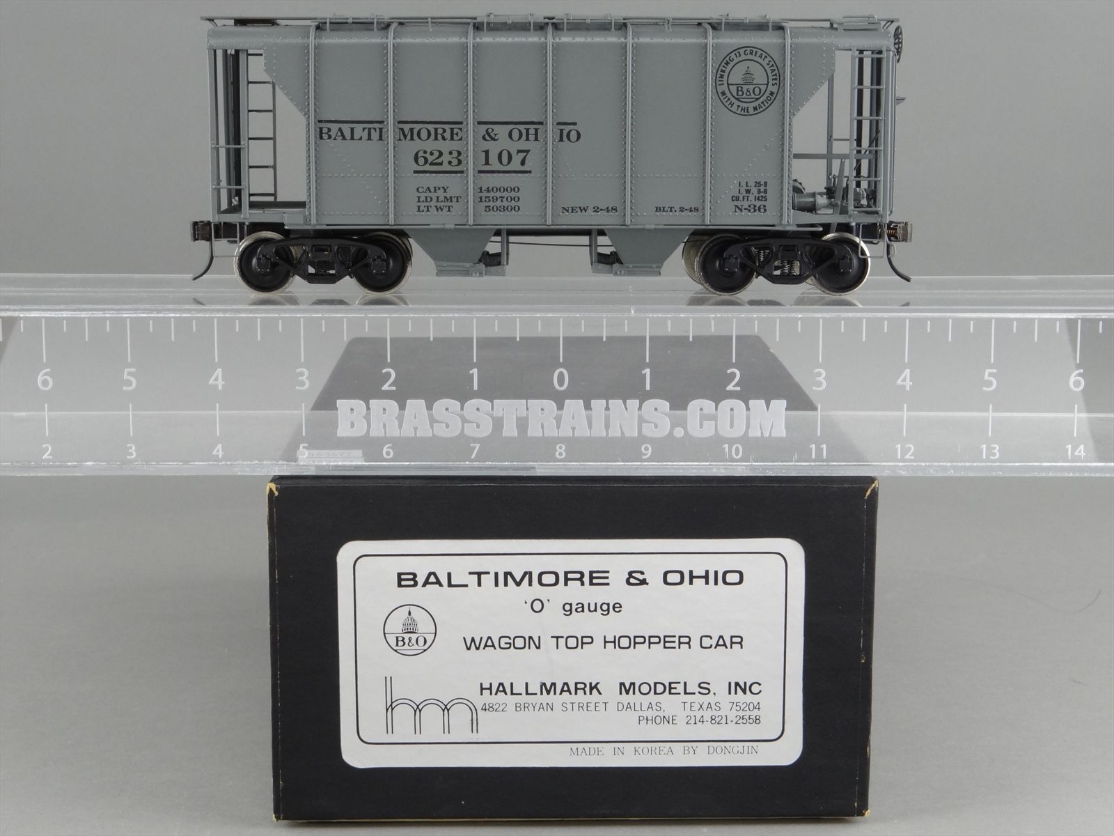 O Scale Brass Hallmark Models B&O Baltimore Ohio Wagon Top Hopper Car ...