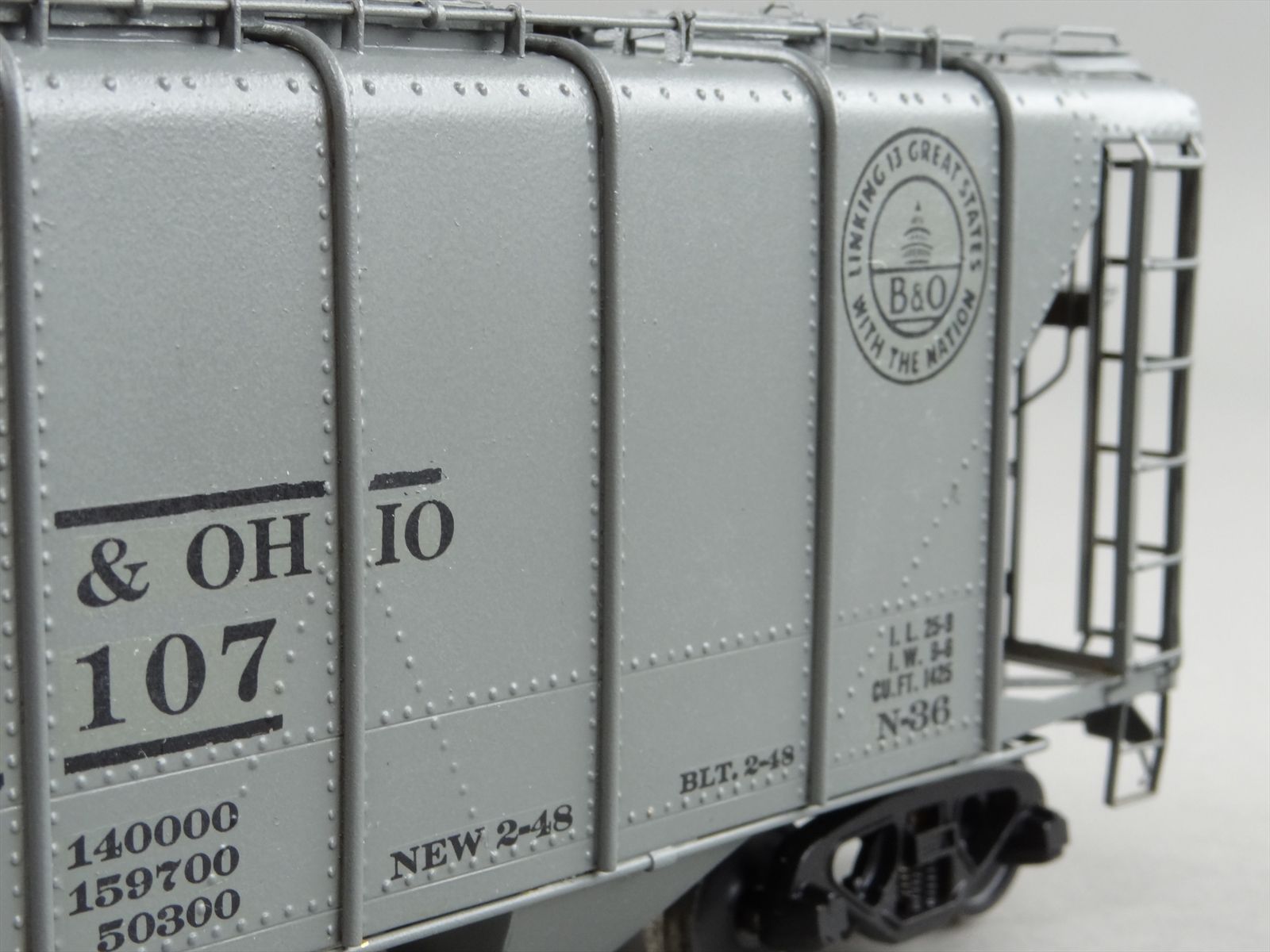 O Scale Brass Hallmark Models B&O Baltimore Ohio Wagon Top Hopper Car ...