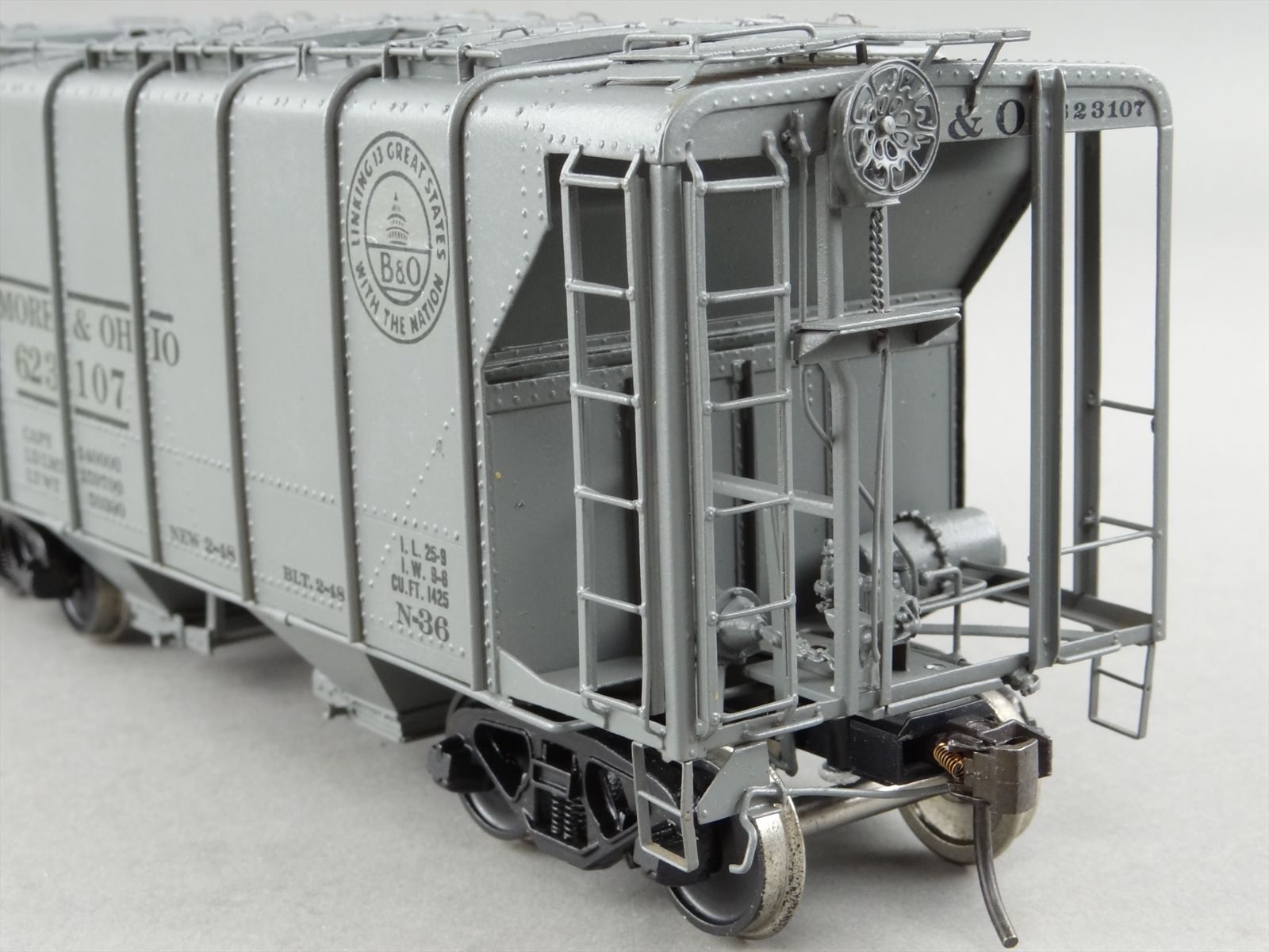 O Scale Brass Hallmark Models B&O Baltimore Ohio Wagon Top Hopper Car ...