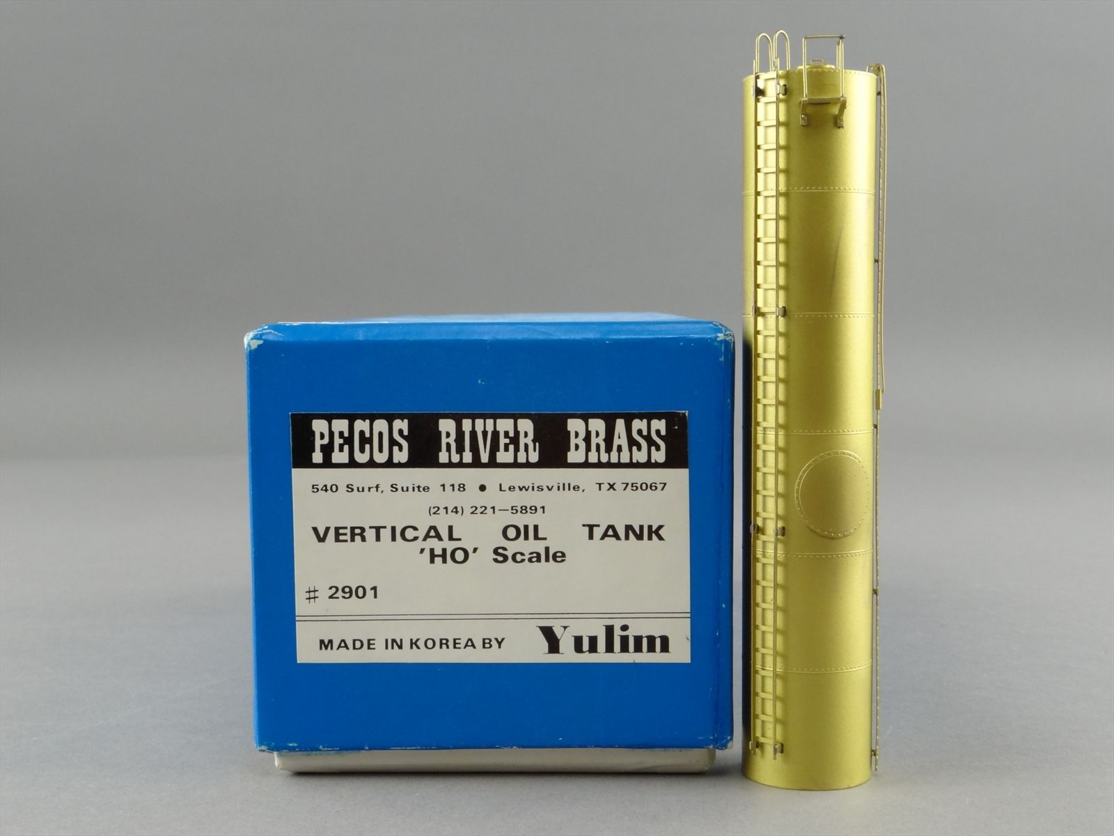 HO Scale Brass Pecos River Brass 2901 Vertical Oil Tank - Unpainted