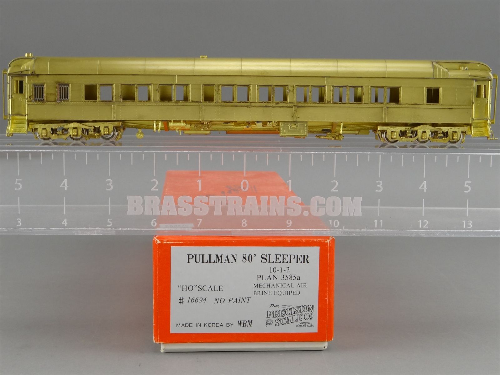 HO Brass PSC 16694 Precision Scale Pullman 80' Pullman 10-1-2 Sleeper - Plan 3585a - Unpainted