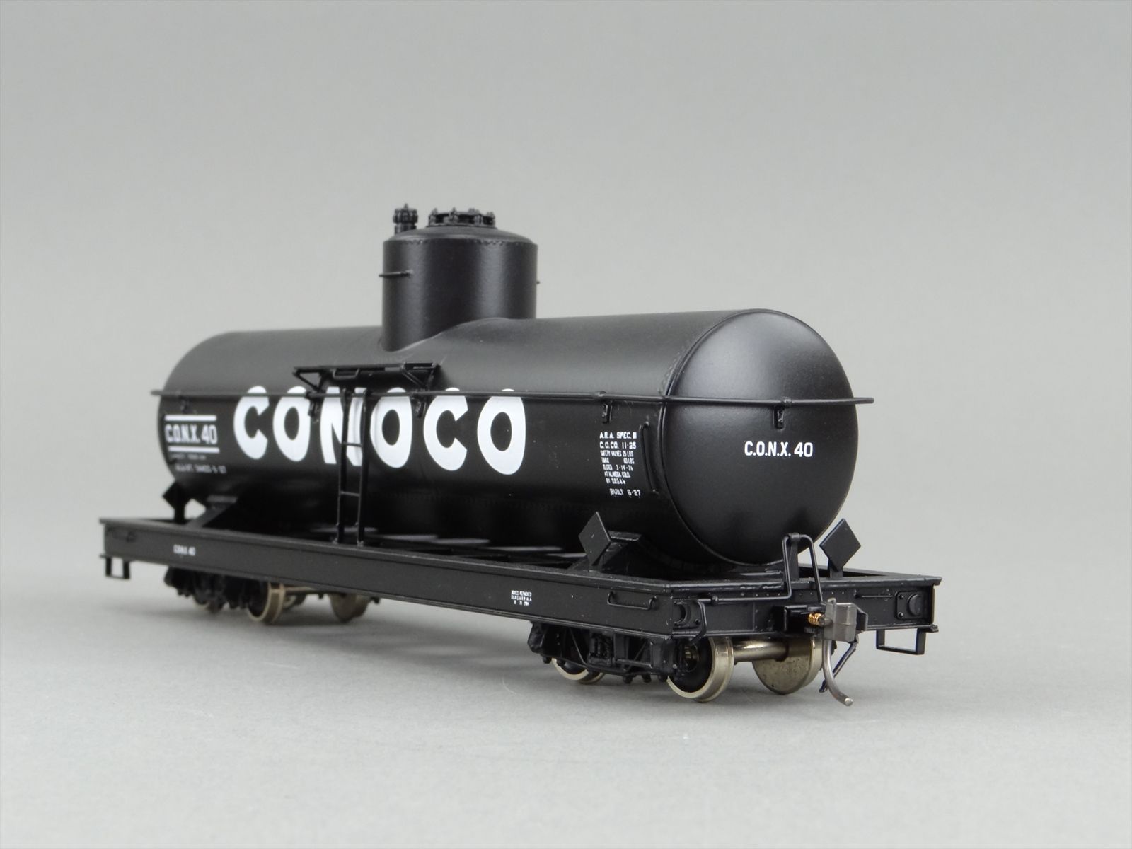 Sn3 Scale Brass PBL Milestone Models Conoco Tank Car #40 - Wide Frame - Short Dome