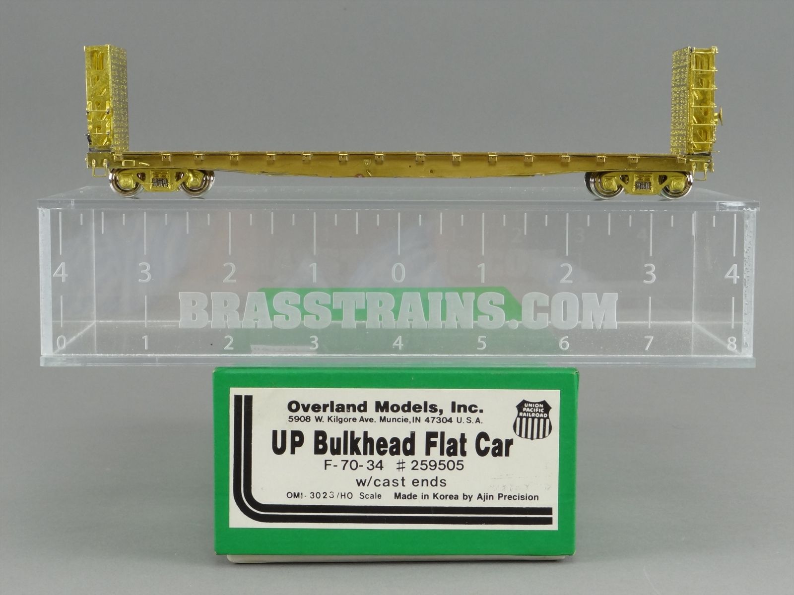 HO Brass OMI 3023 Overland UP Union Pacific Bulkhead Flat Car Unpainted