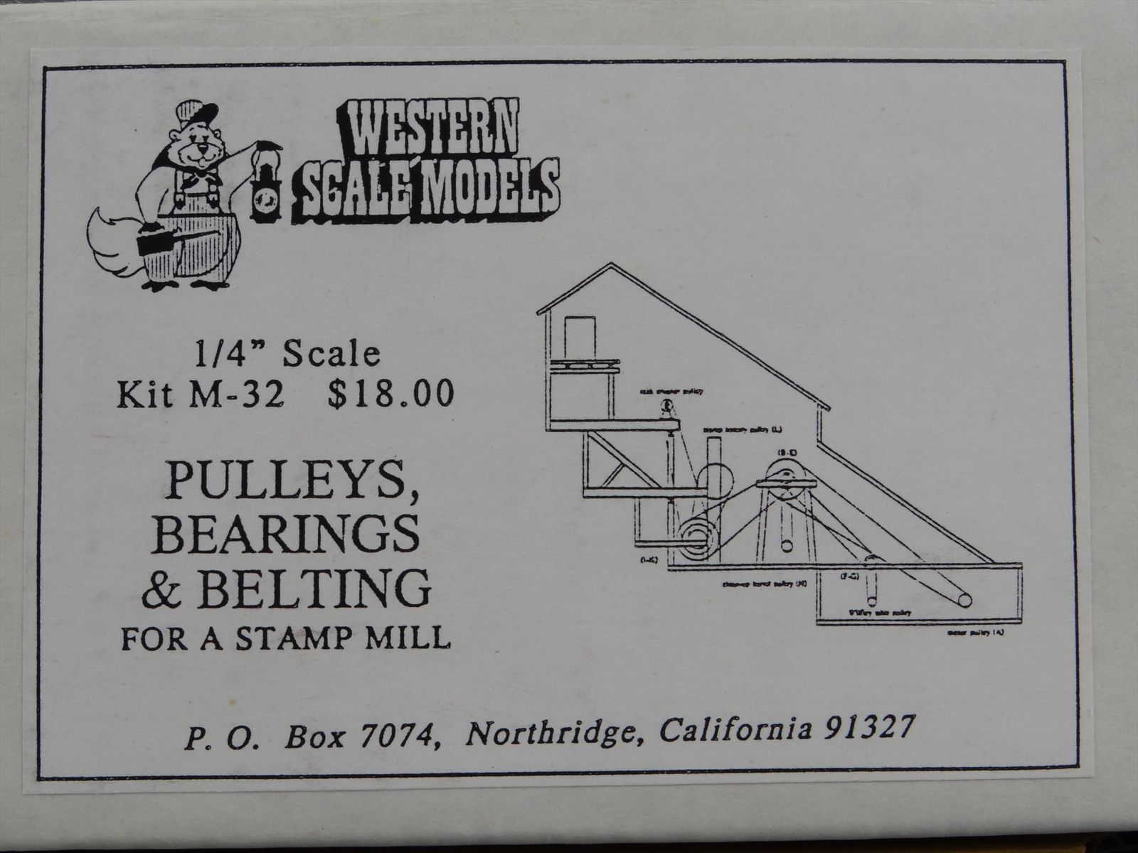 1/4" O Western Scale Models Craftsman Kit #M-32 - Pulleys Bearings ...