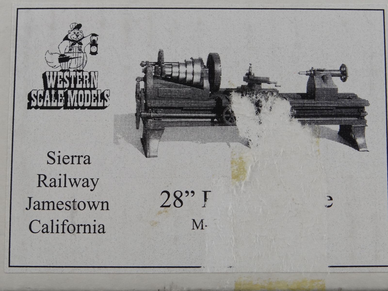 1/4" O Western Scale Models Craftsman Kit #M-63 - 28" Engine Lathe ...