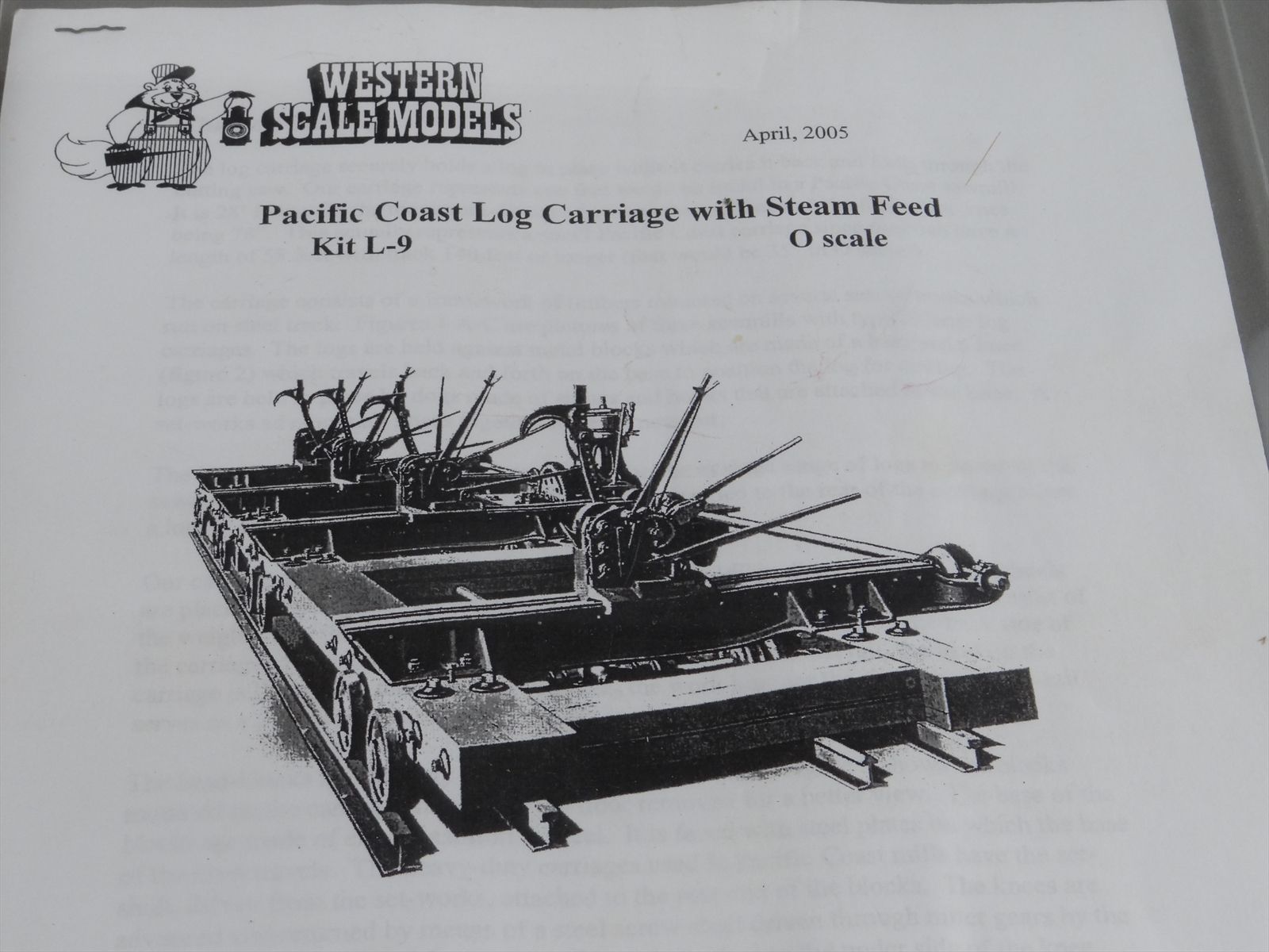 1/4" O Western Scale Models Craftsman Kit #L-9 Pacific Coast Log ...