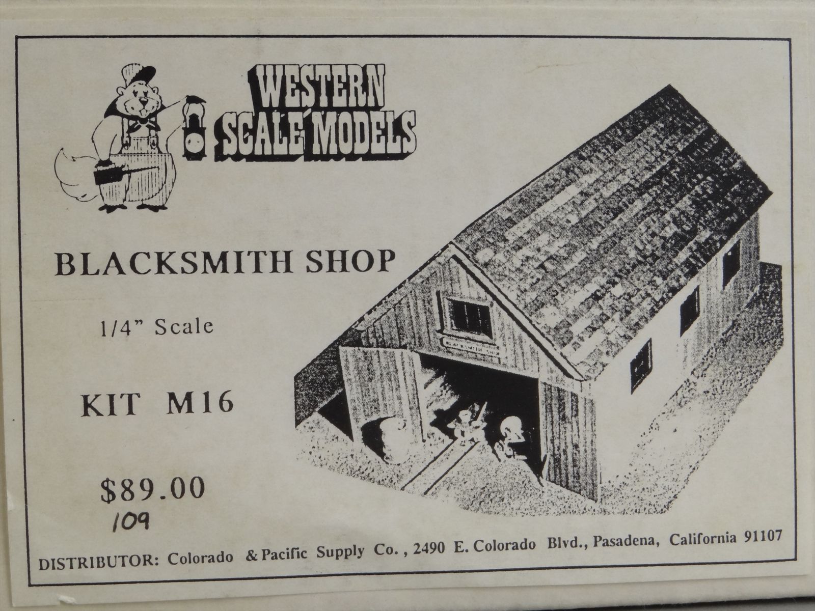1/4" O / On3 Western Scale Models Craftsman Kit #M16 Blackship Shop w ...