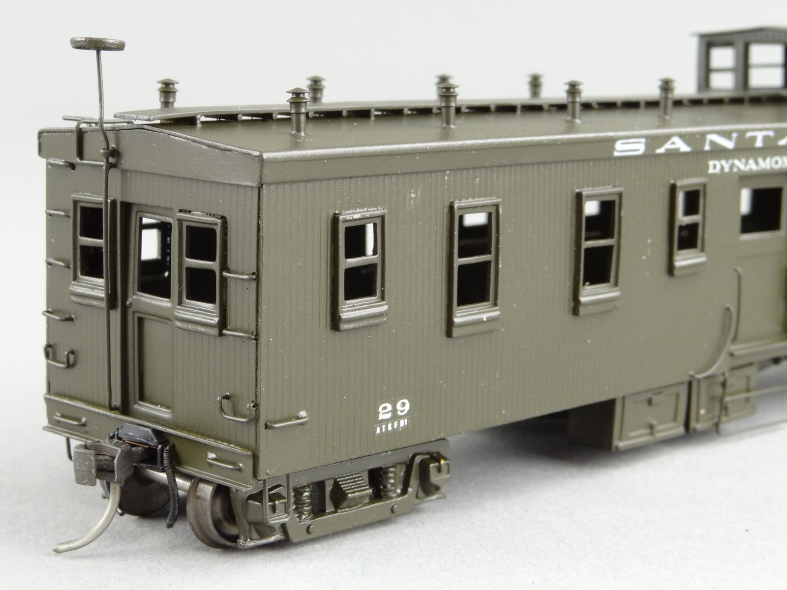HO Brass Model Train - Hallmark AT&SF Santa Fe Dynamometer Car #29 - CUSTOM