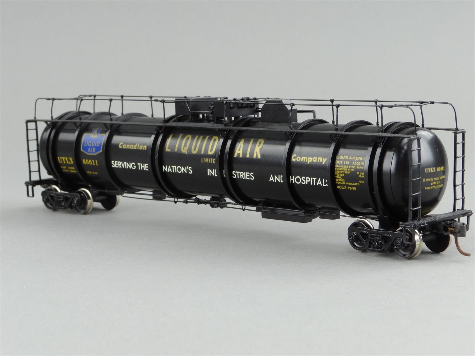 HO Scale Brass Train OMI 3029 61' Liquid Oxygen Air Tank Car Custom ...