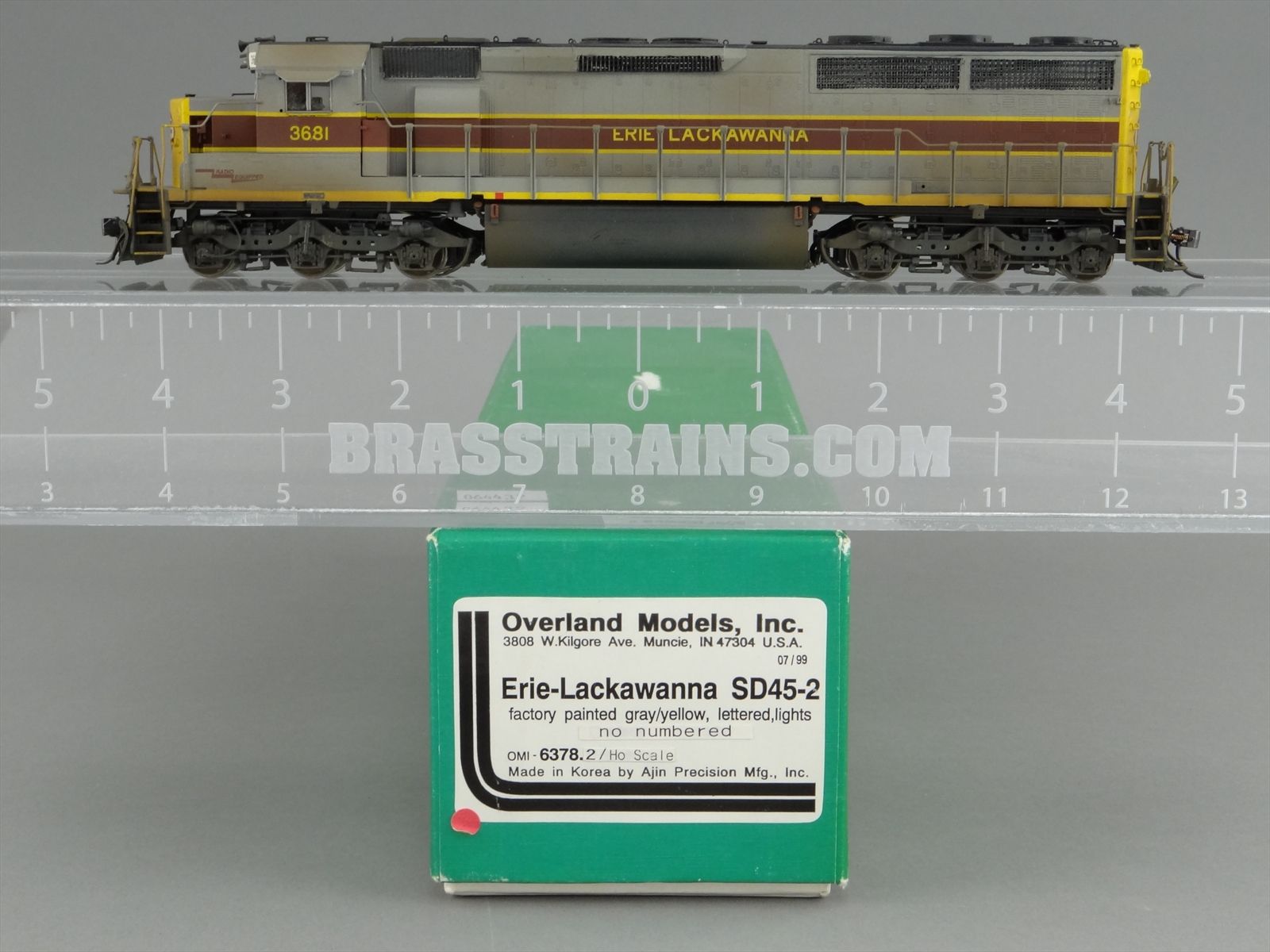 HO Brass Model Train - OMI 6378.2 Overland EL Erie-Lackawanna SD45-2 #3681 Factory Painted