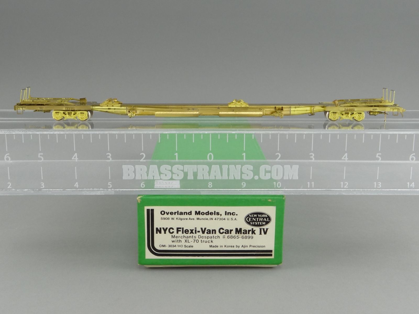 HO Brass OMI 3034 Overland NYC Flexi-Van Car Mark IV 80' Flatcar ...