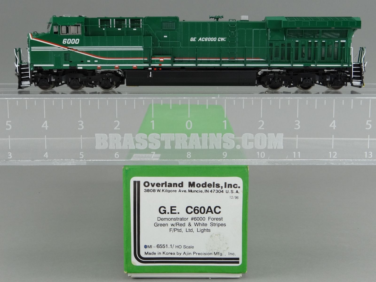HO Scale Brass Model Train - OMI #6551.1 Overland GE C60AC Demonstrator #6000 Forest Green