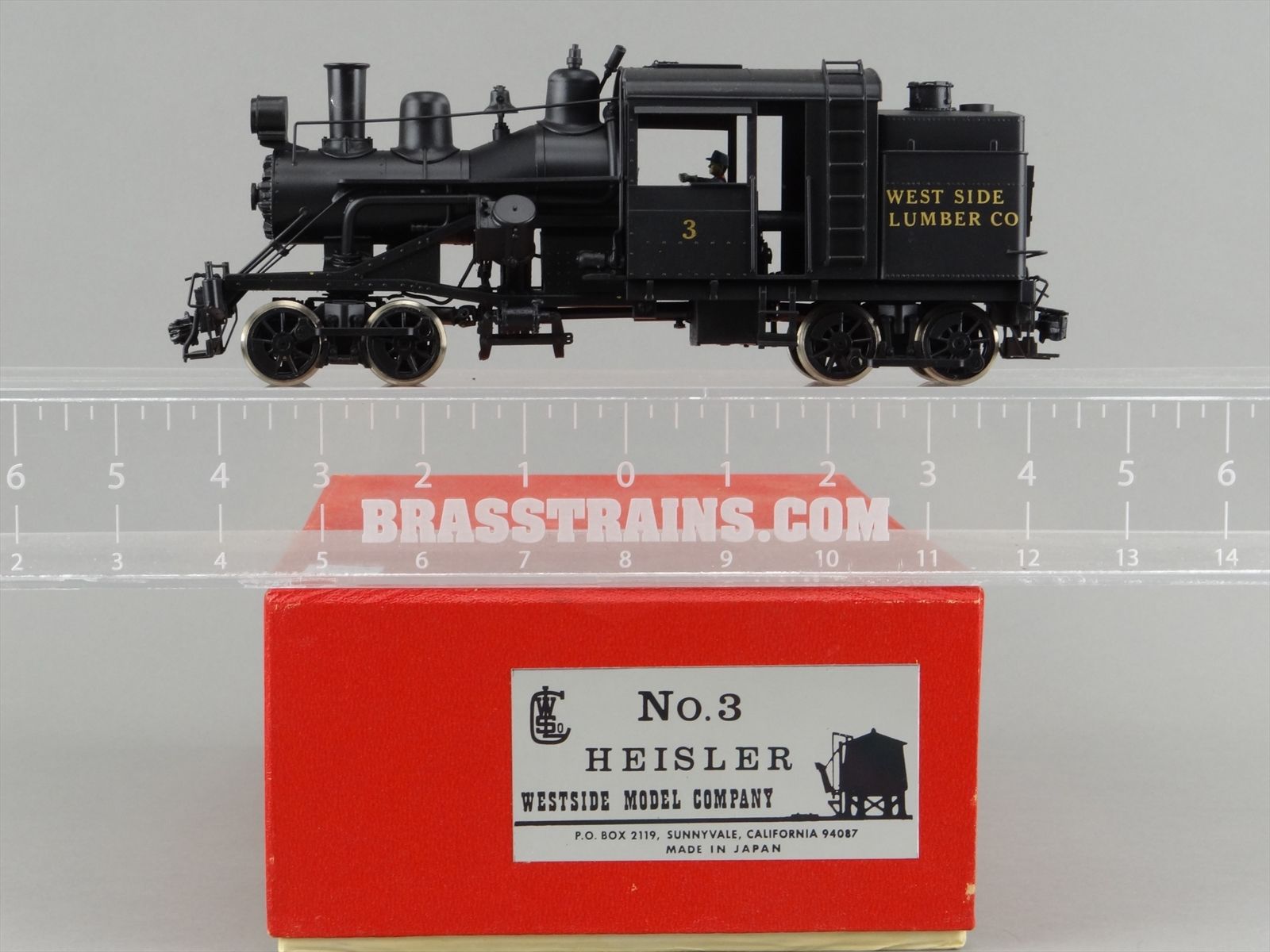 O or On3 Brass Model Train - WMC Westside WSLCo No 3 Logging Heisler