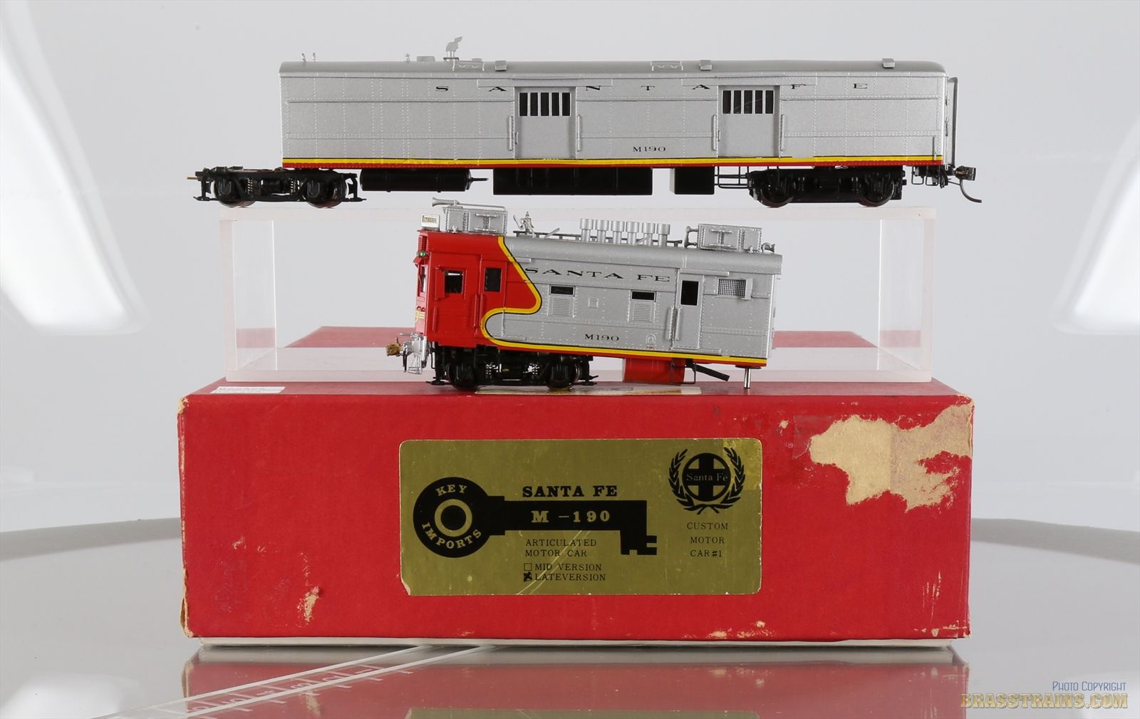 HO Brass Key Imports ATSF EMD Motor Car M-190 Articulated - Late ...