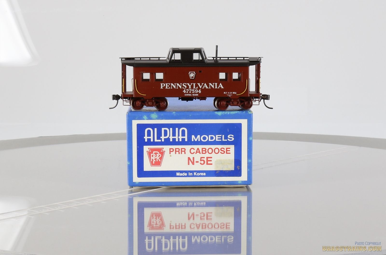 HO Brass Model Alpha Models PRR Caboose, N-5E #477594 - Custom