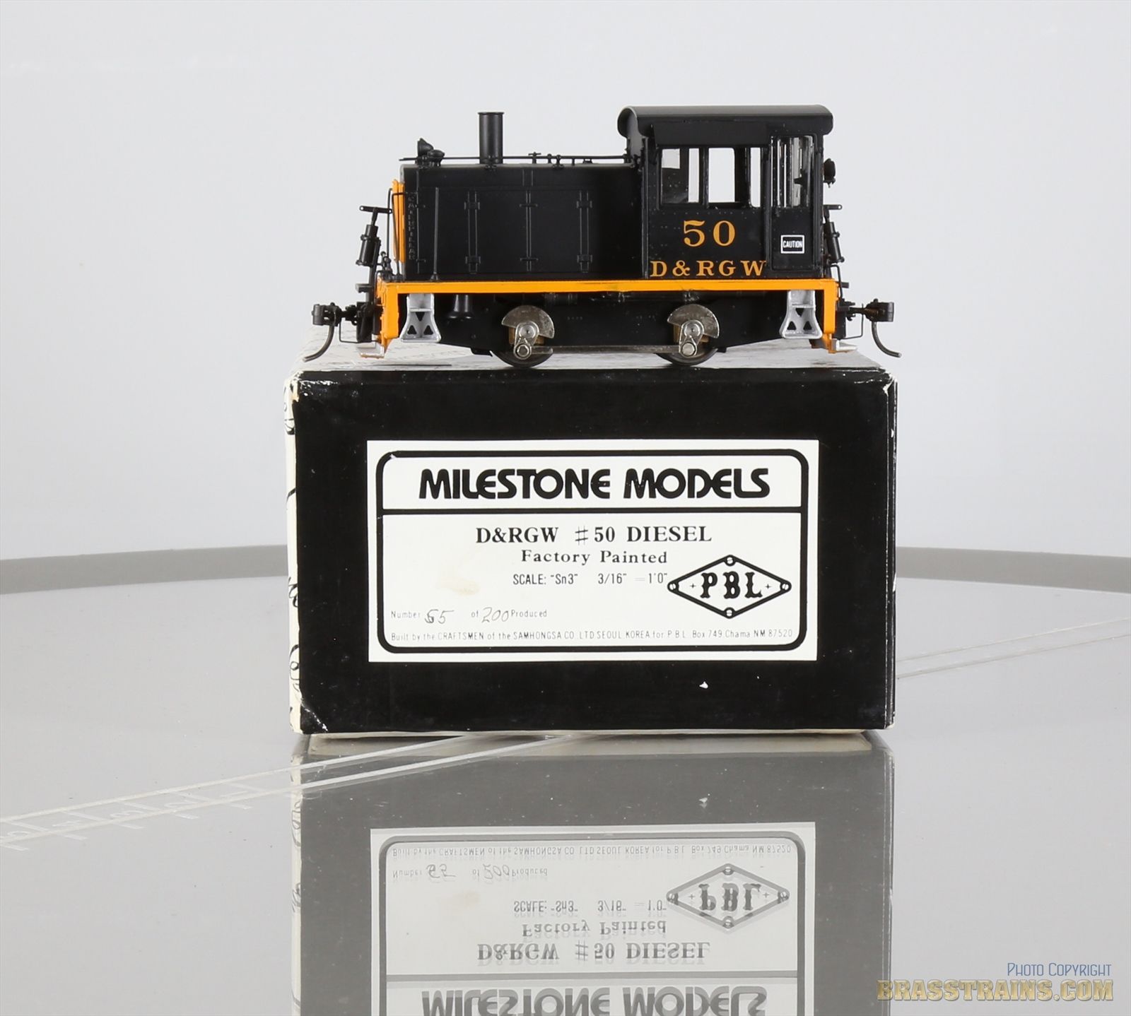 Sn3 Scale Brass Model Train - P-B-L Milestone D&RGW #50 Diesel Engine ...