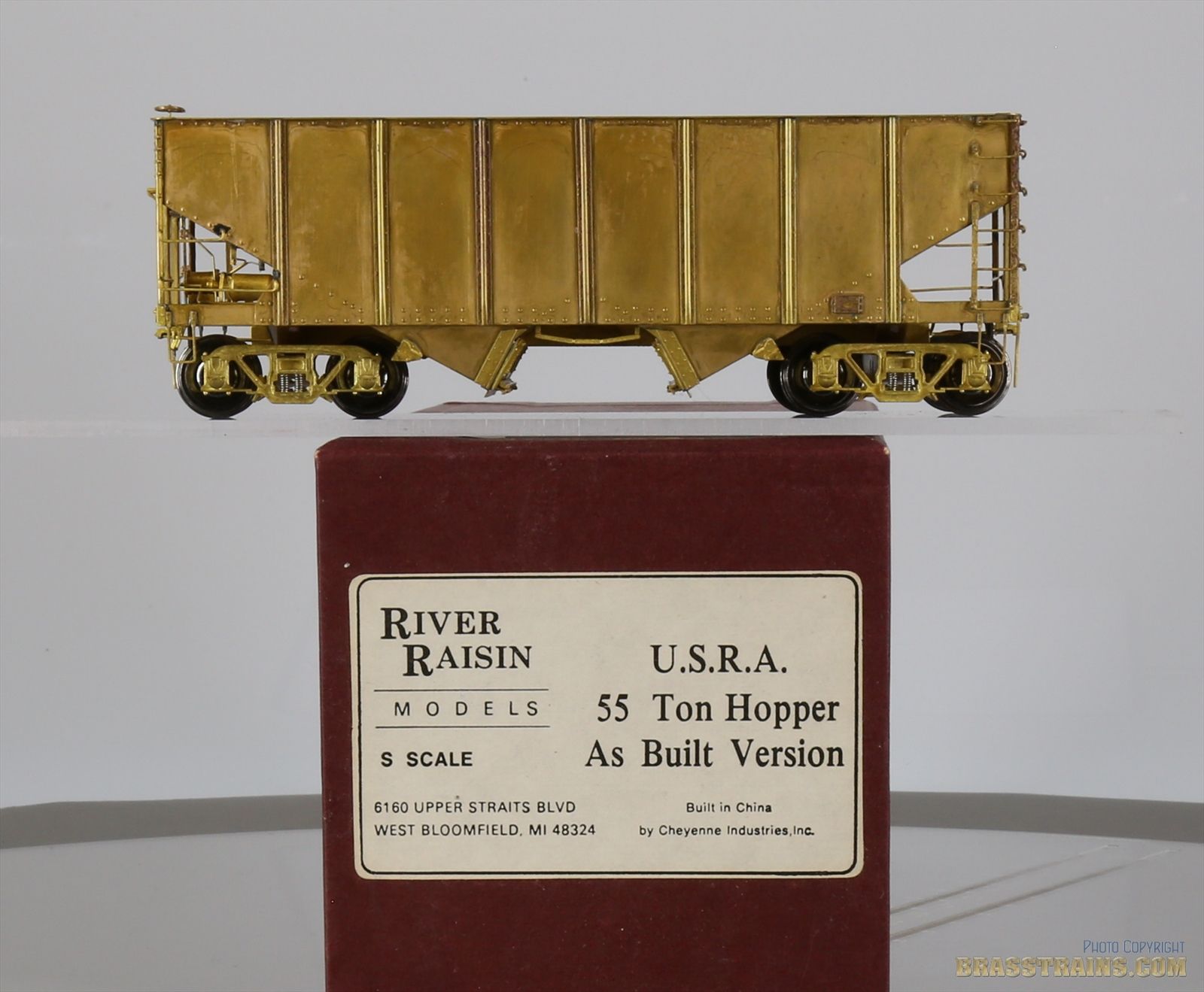 S Scale Brass RRM River Raisin Models USRA 55-Ton Open Hopper Car - As ...