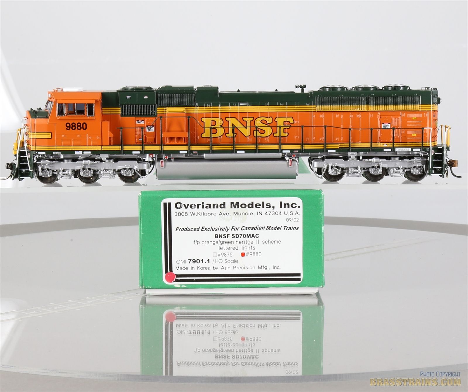 HO Brass - OMI 7901.1 Overland BNSF SD70MAC Heritage II Diesel #9880 GPS Dome w/ DCC & Sound