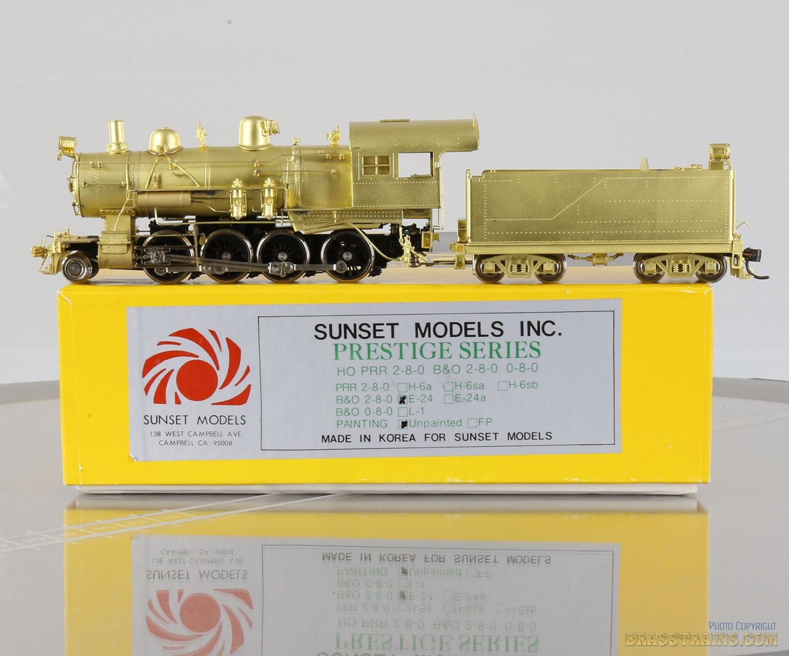 HO Brass Model Train - Sunset Models B&O Baltimore & Ohio 2-8-0 E-24 ...
