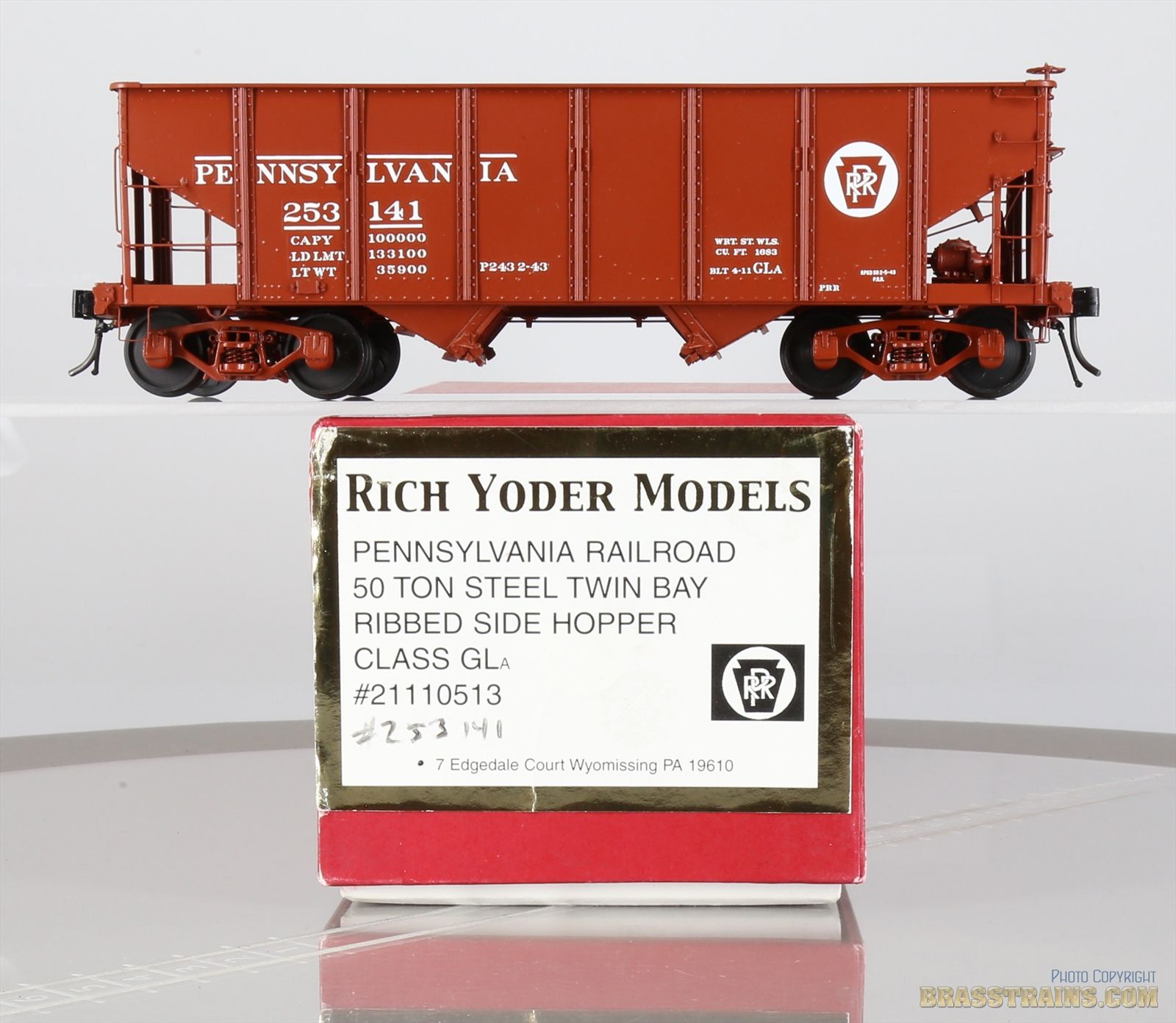 O Scale 2-Rail Brass - RYM Rich Yoder PRR Pennsylvania 50-Ton GLA ...