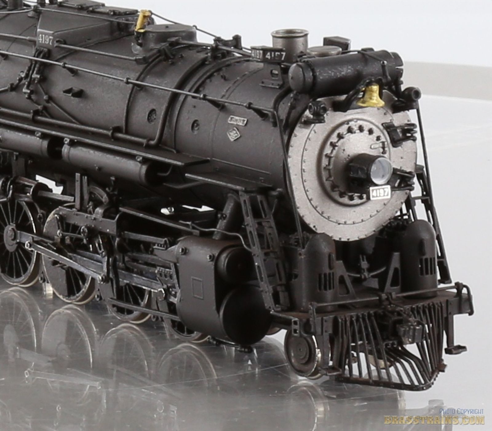 HO Scale Brass Model Train - PSC Crown 15516-1 AT&SF Santa Fe 2-8-4 #4197 Elesco FWH - F/P