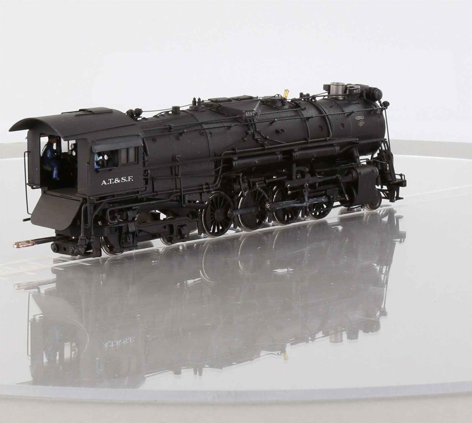 HO Scale Brass Model Train - PSC Crown 15516-1 AT&SF Santa Fe 2-8-4 #4197 Elesco FWH - F/P